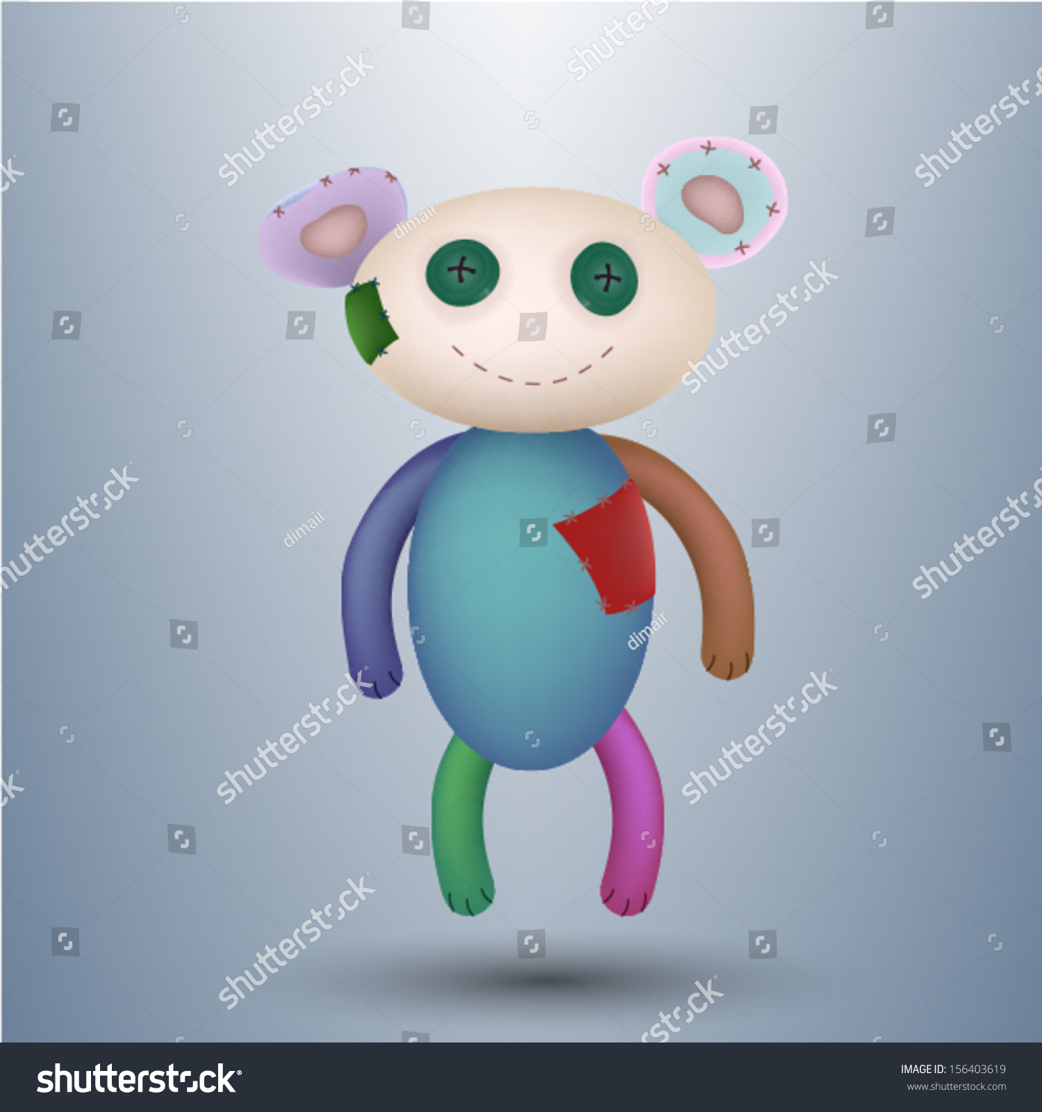 Homemade Soft Toy Vector Stock Vector (Royalty Free) 156403619 ...