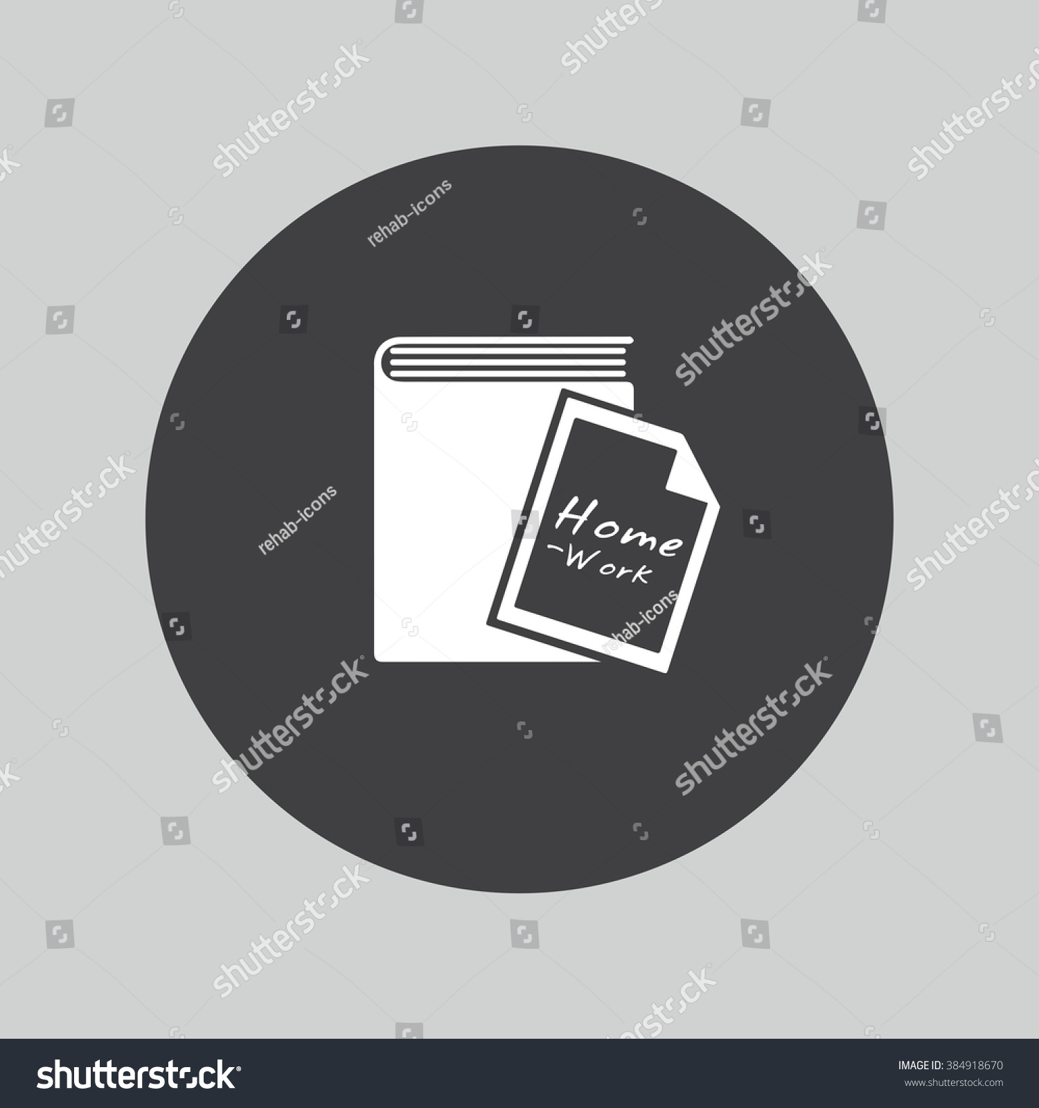 Homework Book Icon Stock Vector (Royalty Free) 384918670 | Shutterstock