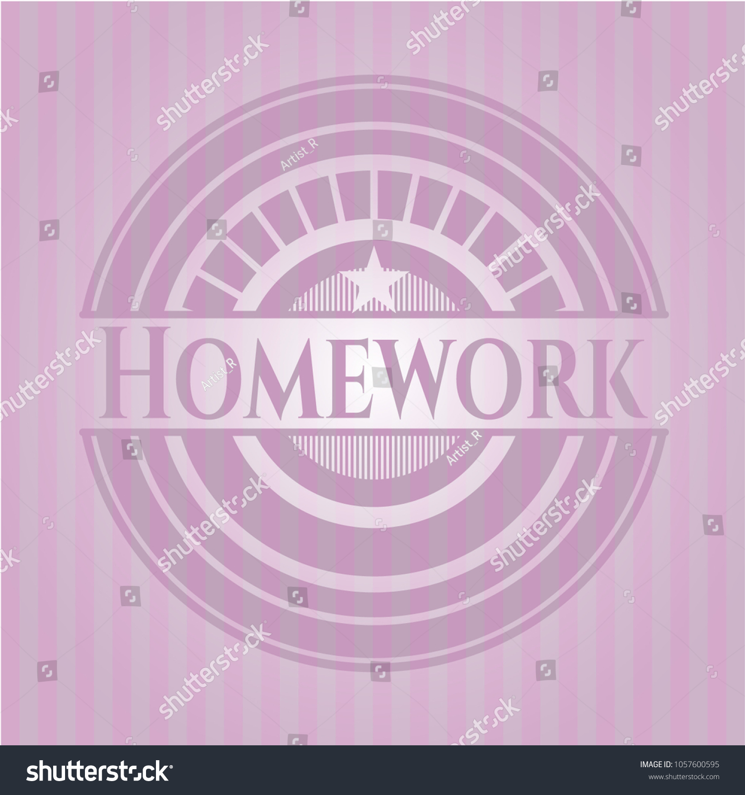 Homework Pink Emblem Stock Vector (Royalty Free) 1057600595 | Shutterstock