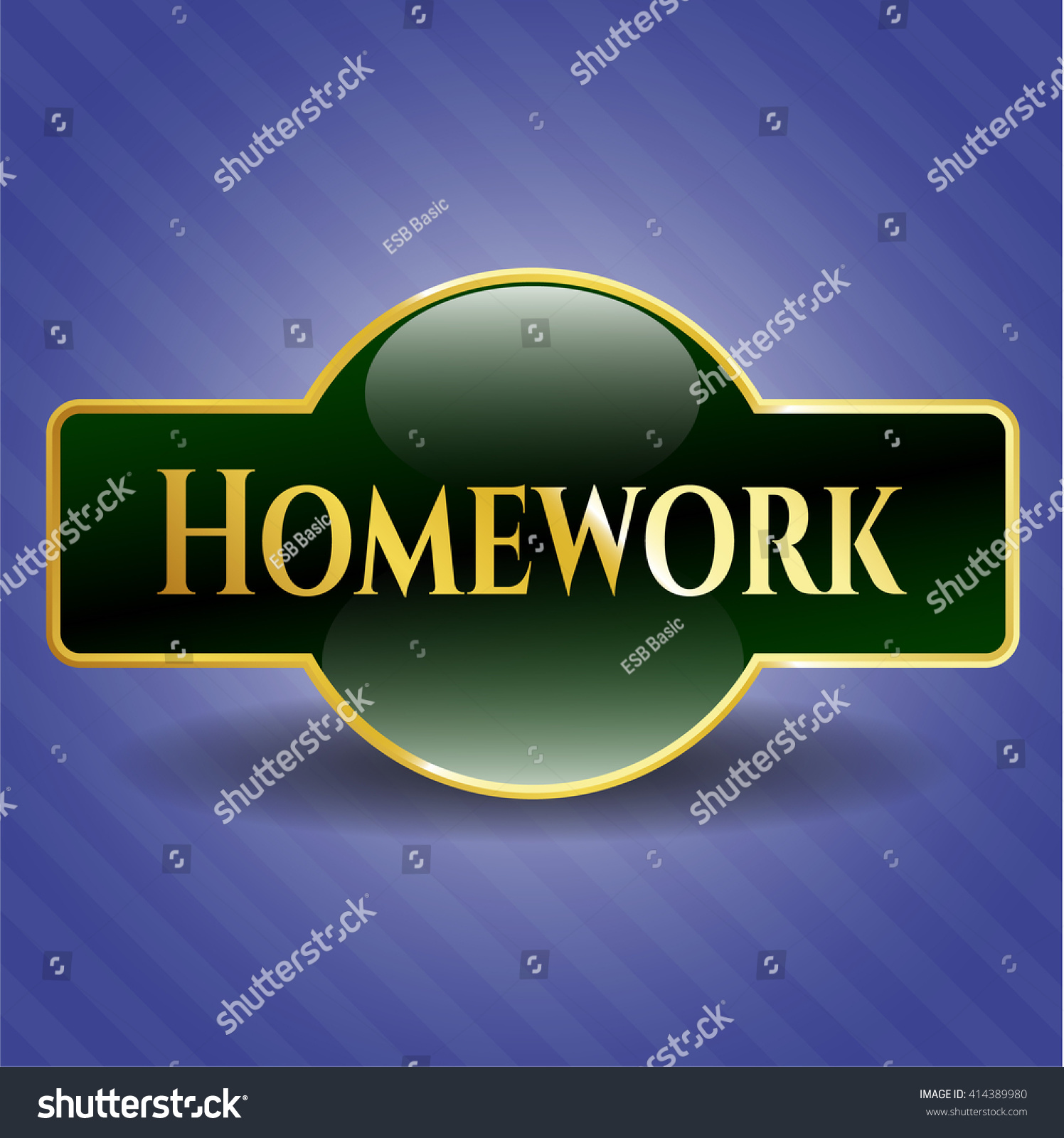 Homework Shiny Emblem Stock Vector (Royalty Free) 414389980