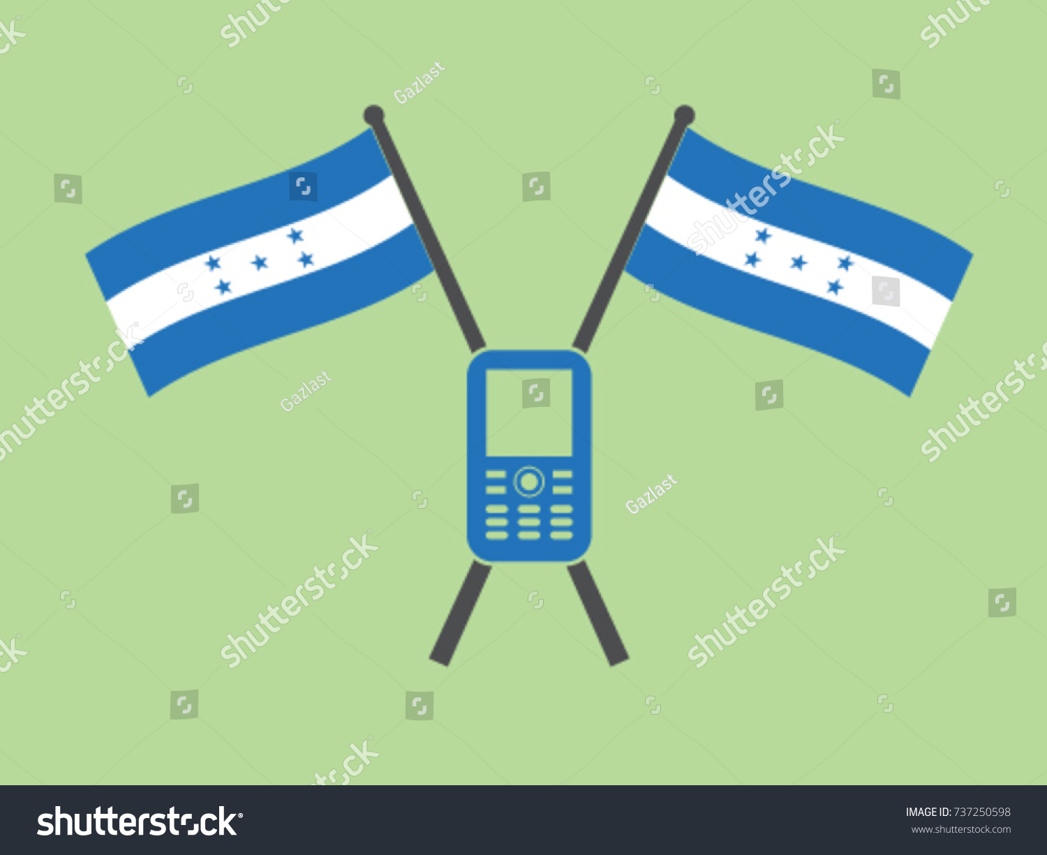 Honduras Emblem Cellular Stock Vector (Royalty Free) 737250598 ...