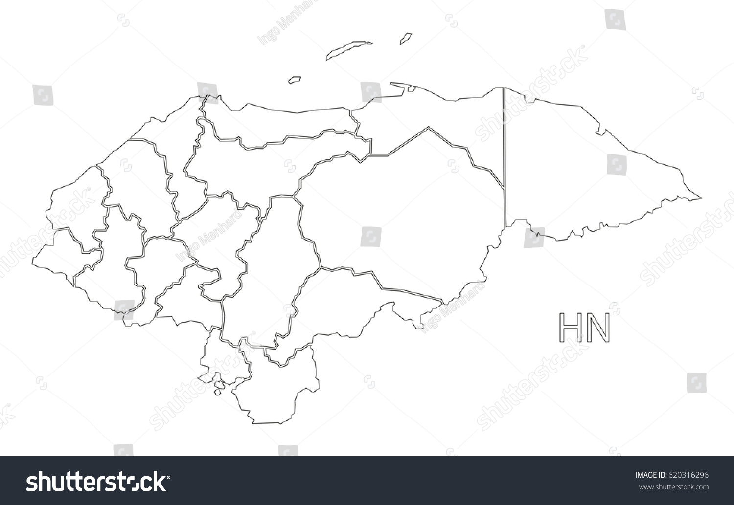 Honduras Outline Silhouette Map Illustration Departments Stock Vector ... Honduras Outline Silhouette Map Illustration Departments Stock Vector ...
