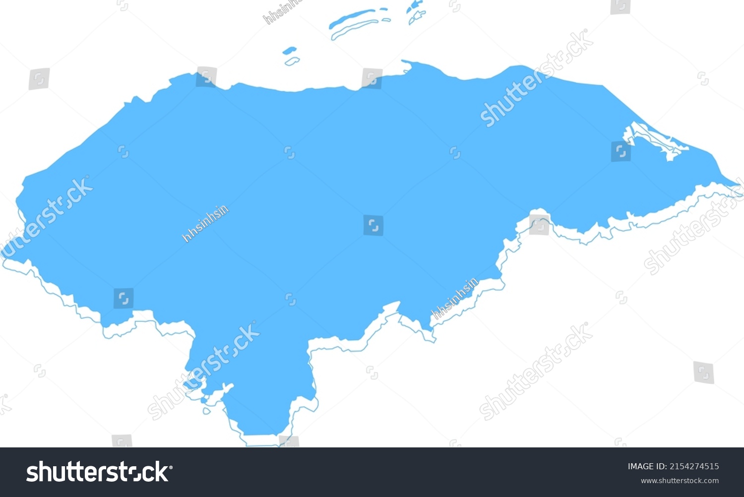 Honduras Vector Maphand Drawn Minimalism Style Stock Vector (Royalty ...