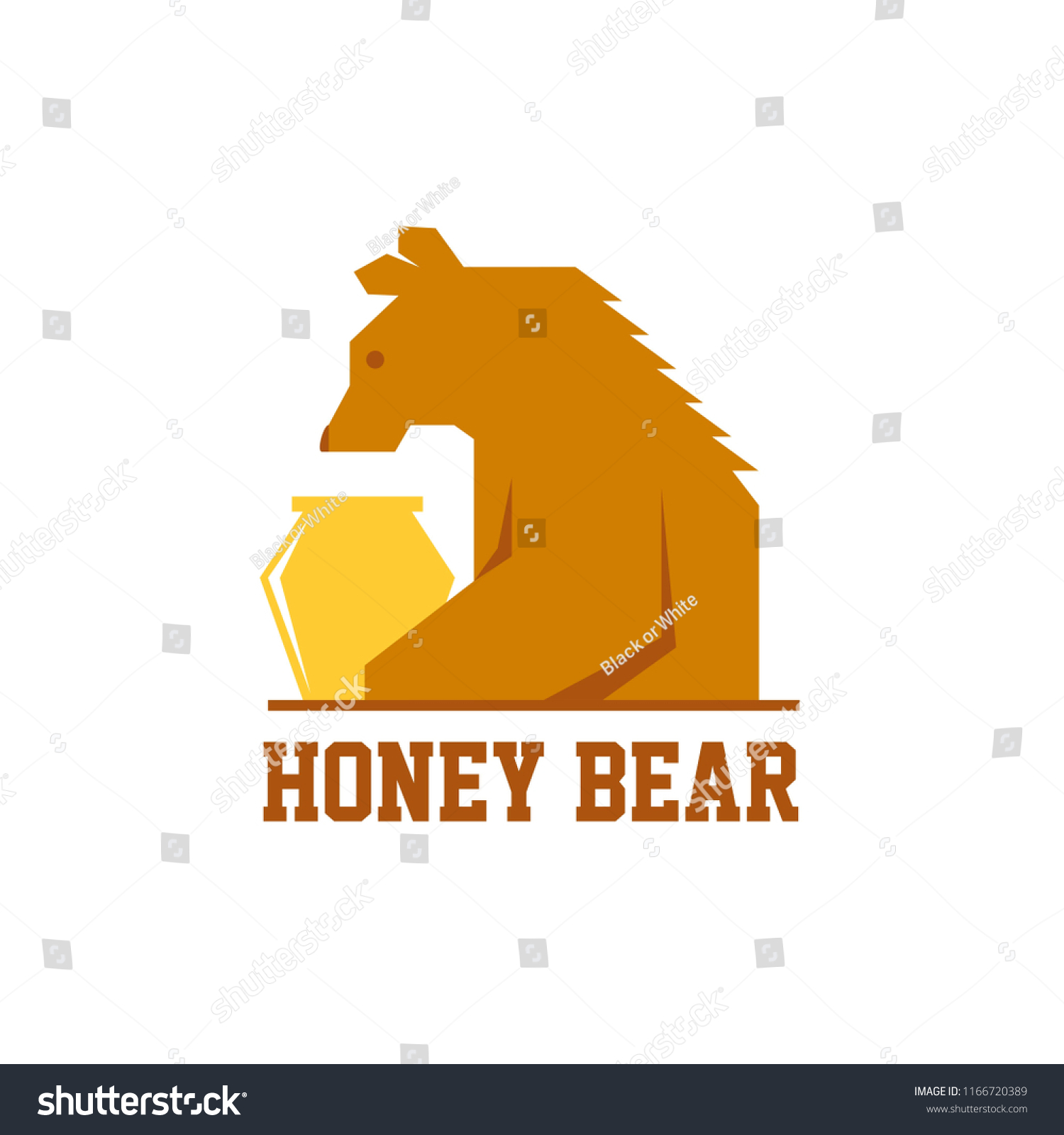 Honey Bear Logo Stock Vector (Royalty Free) 1166720389 | Shutterstock