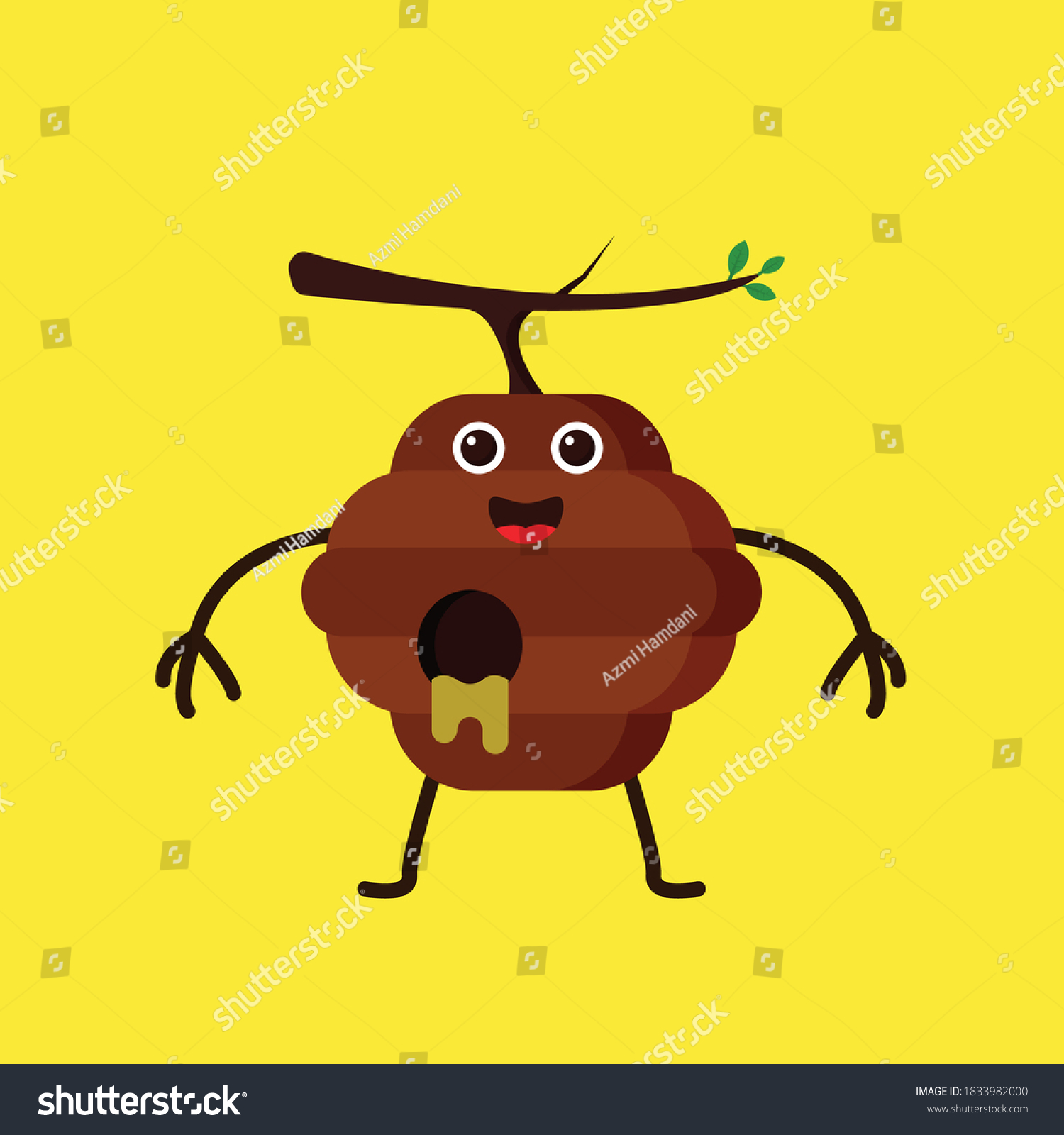 Honeycomb Character Flat Style Illustration Stock Vector (Royalty Free ...