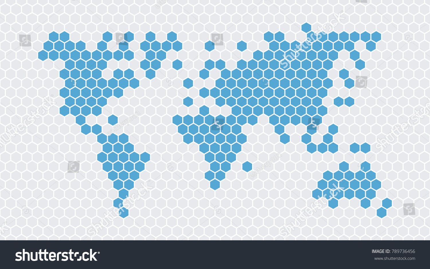 Honeycomb World Map Stock Vector (Royalty Free) 789736456