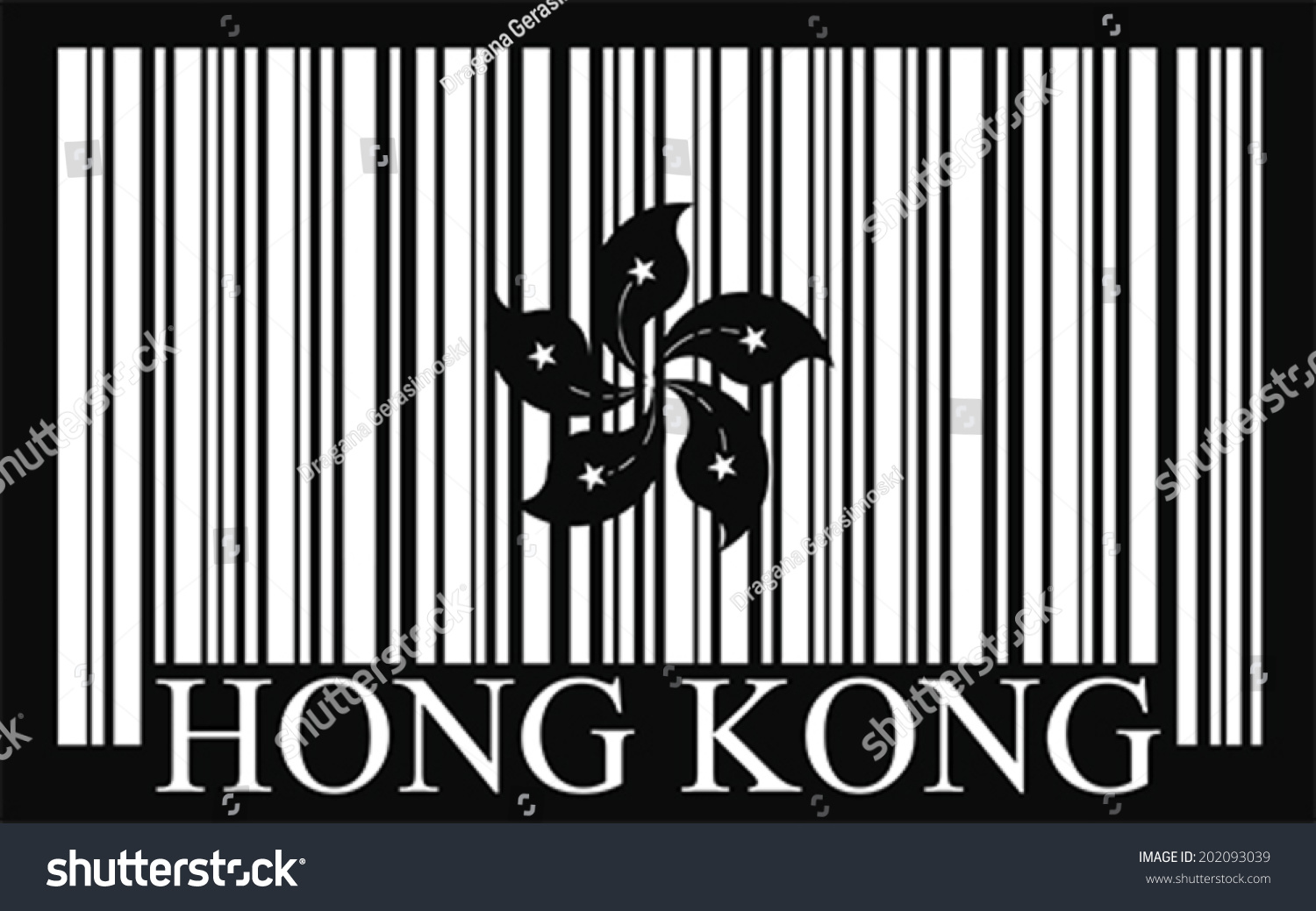 Hong Kong Barcode Flag Vector Stock Vector (Royalty Free) 202093039