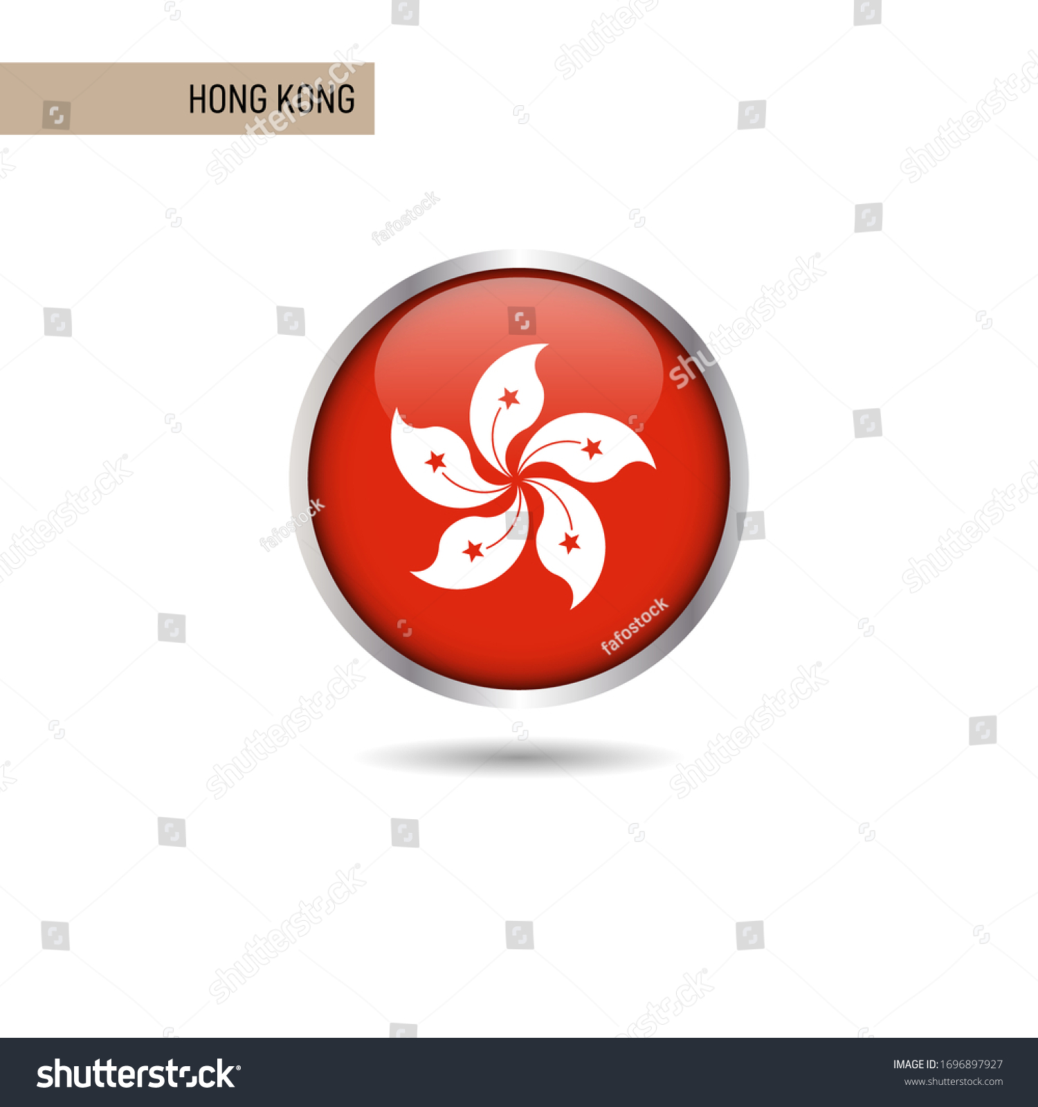 Hong Kong Round Flag Vector Design Stock Vector (Royalty Free ...