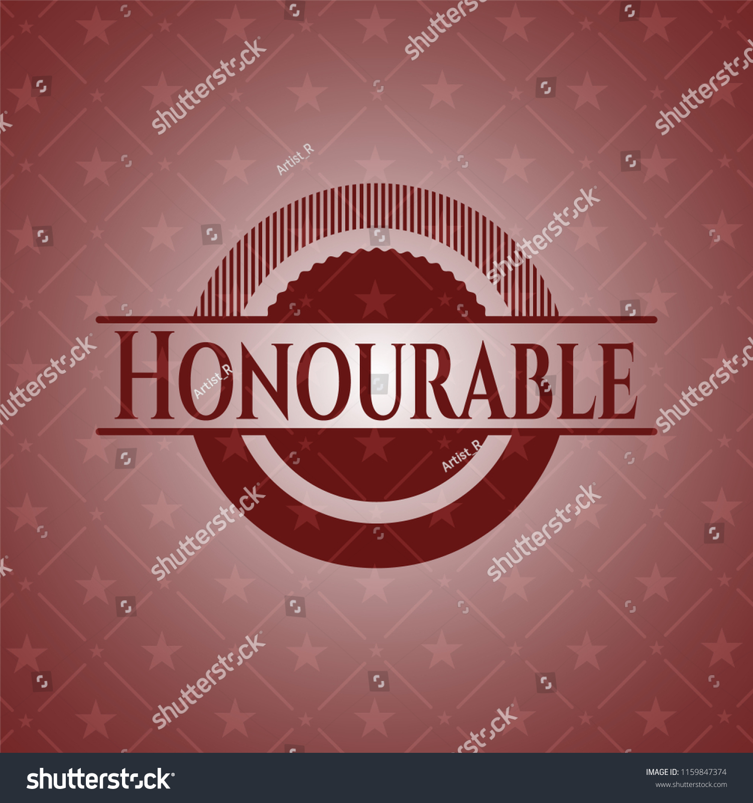 Honourable Realistic Red Emblem Stock Vector (Royalty Free) 1159847374 ...