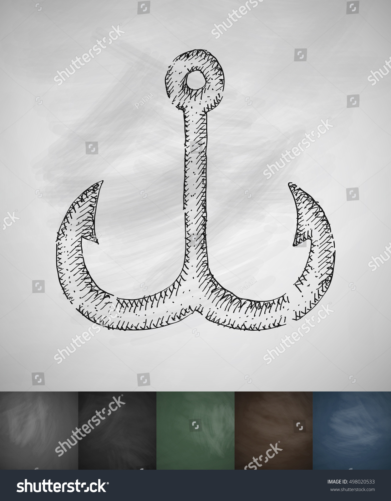 Hook Icon Hand Drawn Vector Illustration Stock Vector (Royalty Free ...