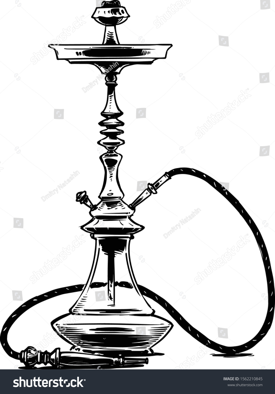Hookah Isolated On White Vector Illustration Stock Vector (Royalty Free ...