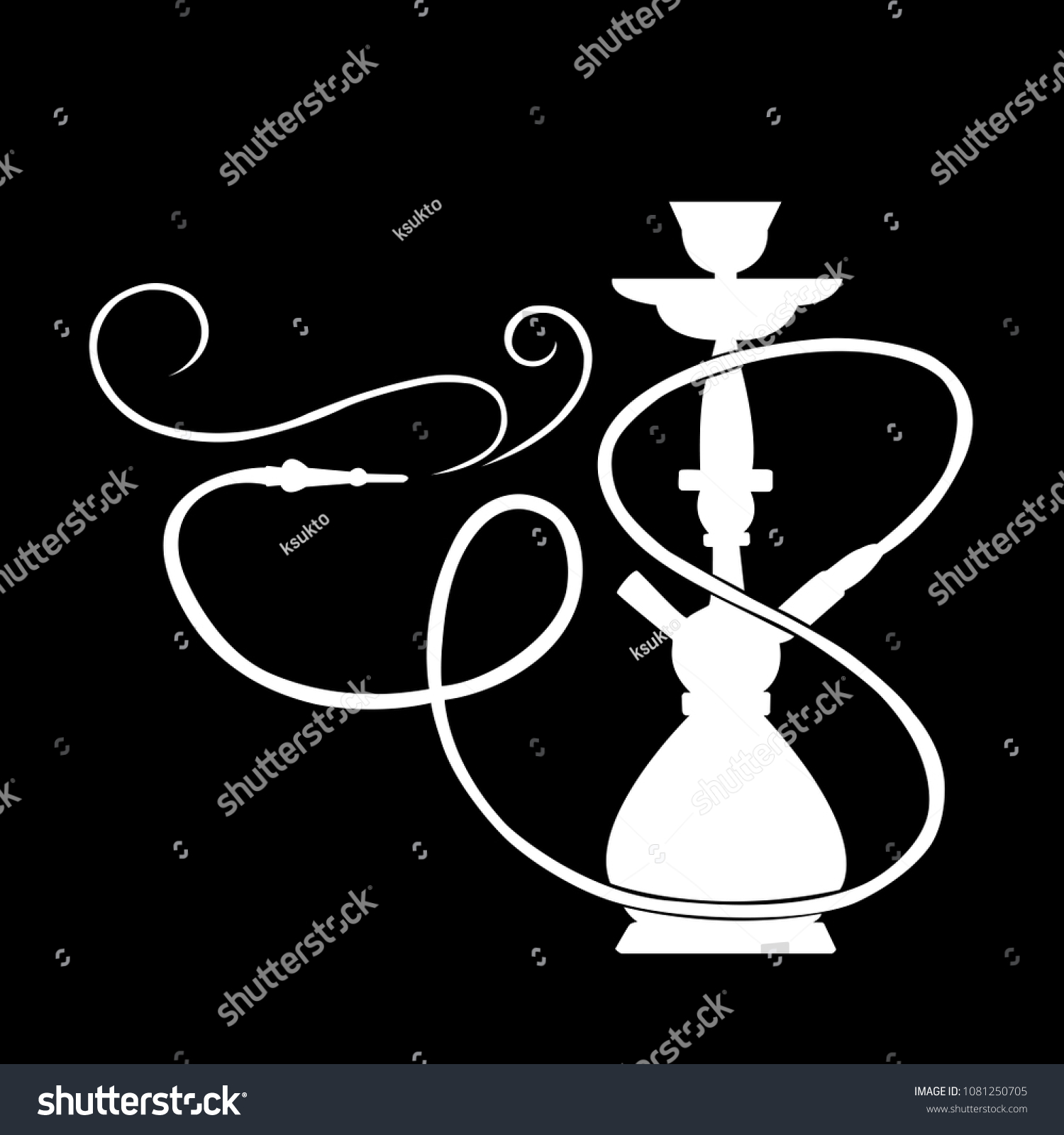 Hookah Silhouette Icon Vector Isolated Stock Vector (Royalty Free ...