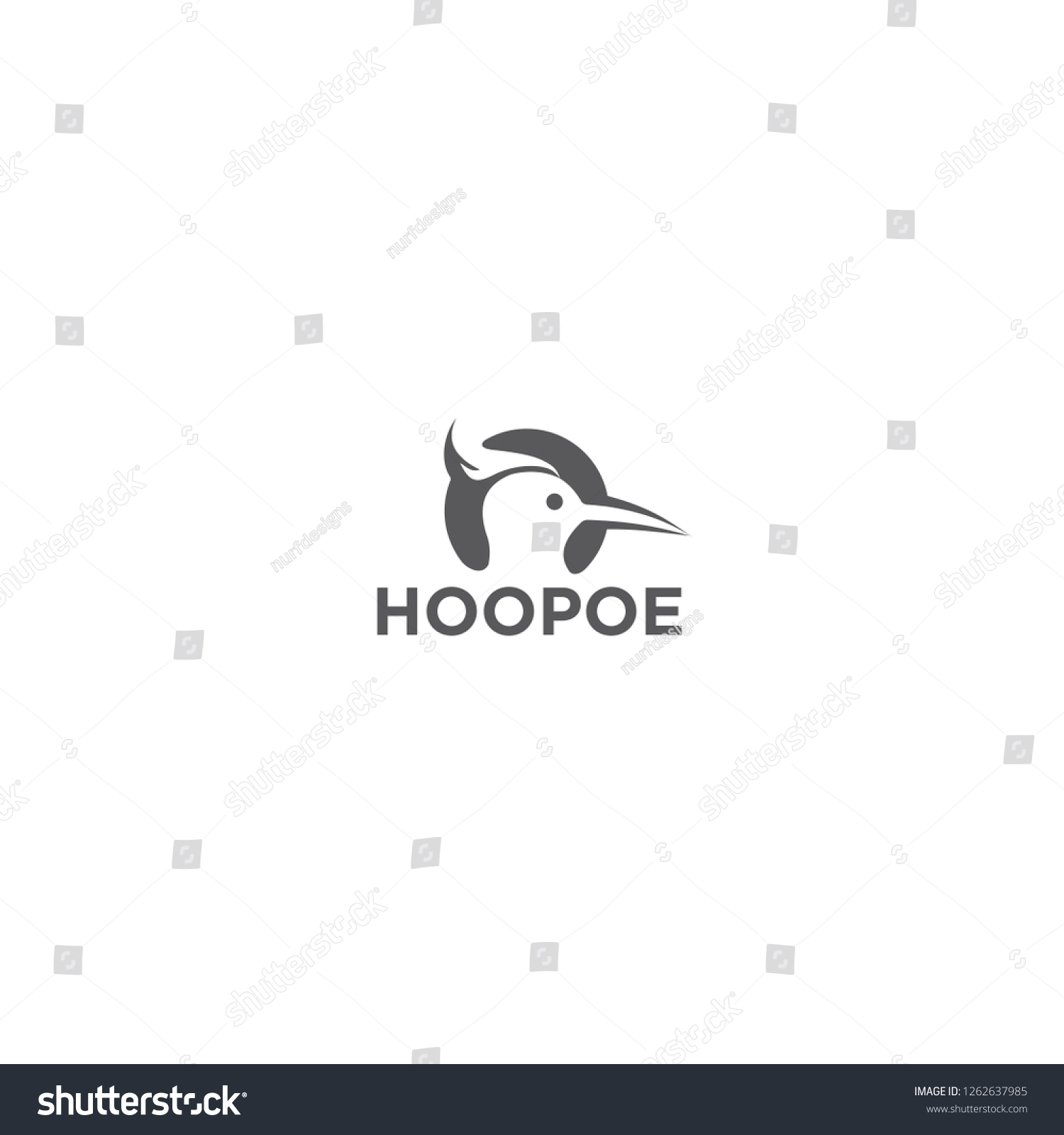 Hoopoe Bird Logo Template Stock Vector (Royalty Free) 1262637985 ...
