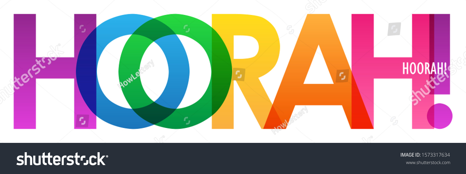 「Hoorah Rainbowcolored Vector Typography Banner」のベクター画像素材（ロイヤリティフリー ...