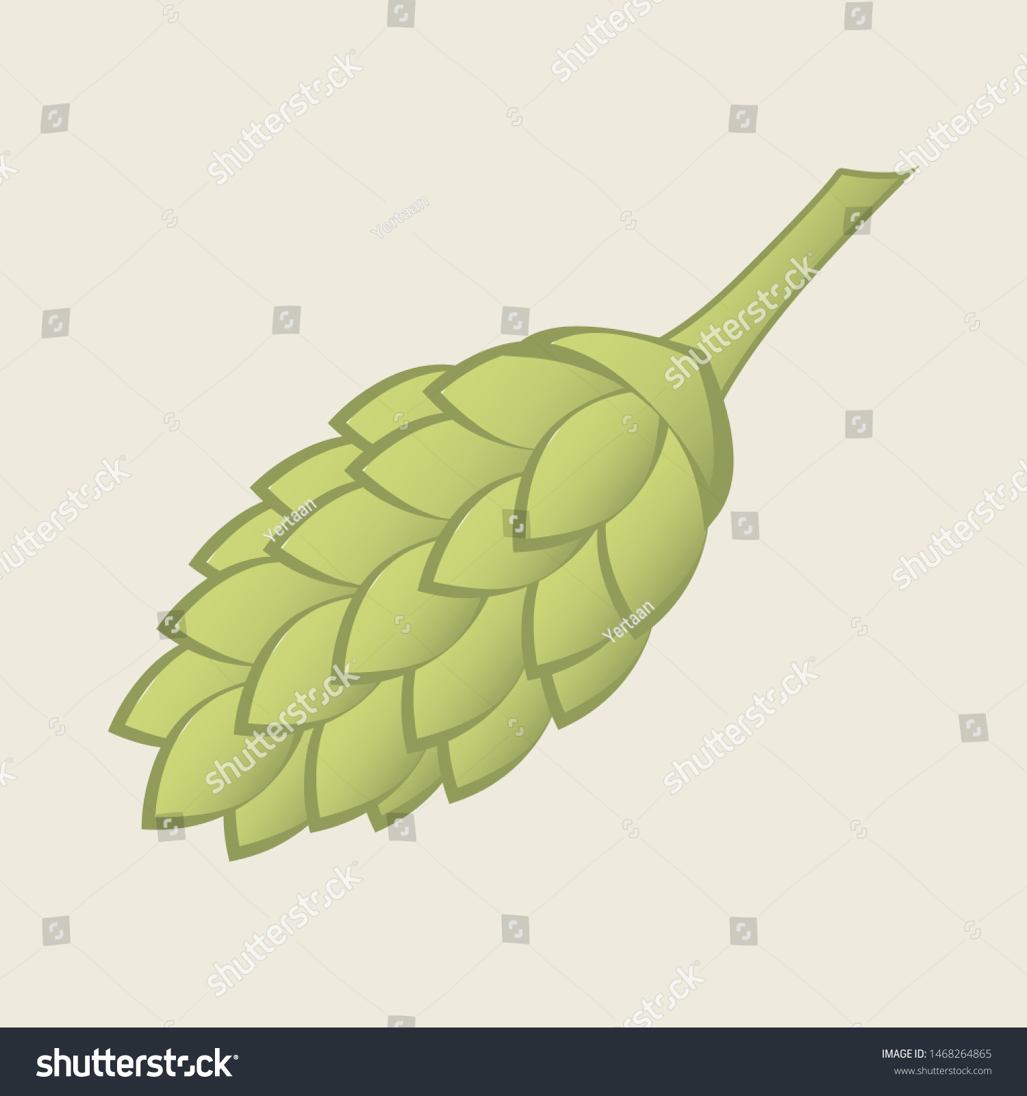 Hop Cone Logo Vector Image: vector de stock (libre de regalías) 1468264865
