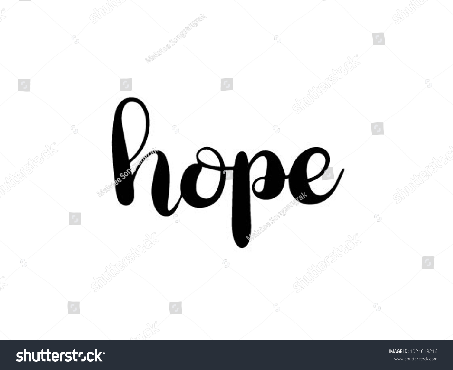 Hope Calligraphy Hand Lettering Vector Stock Vector (Royalty Free ...