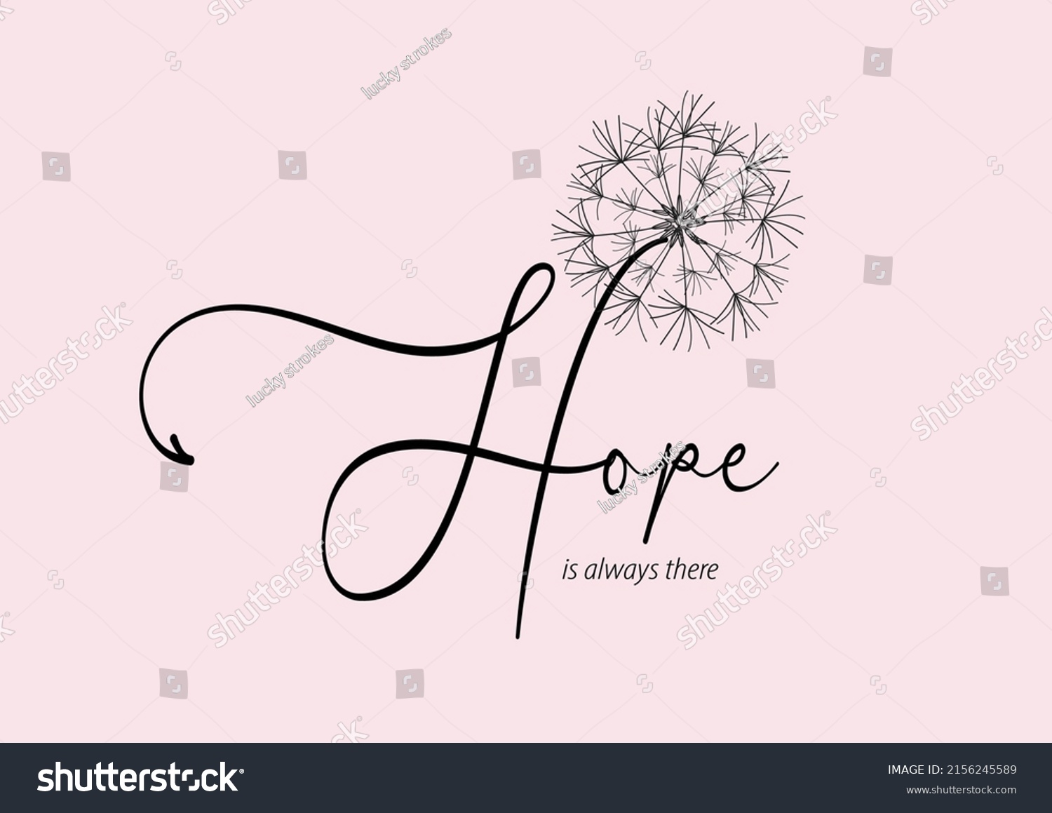 Hope Dandelion Hand Drawn Design Vector Stock Vector (Royalty Free) 2156245589 | Shutterstock