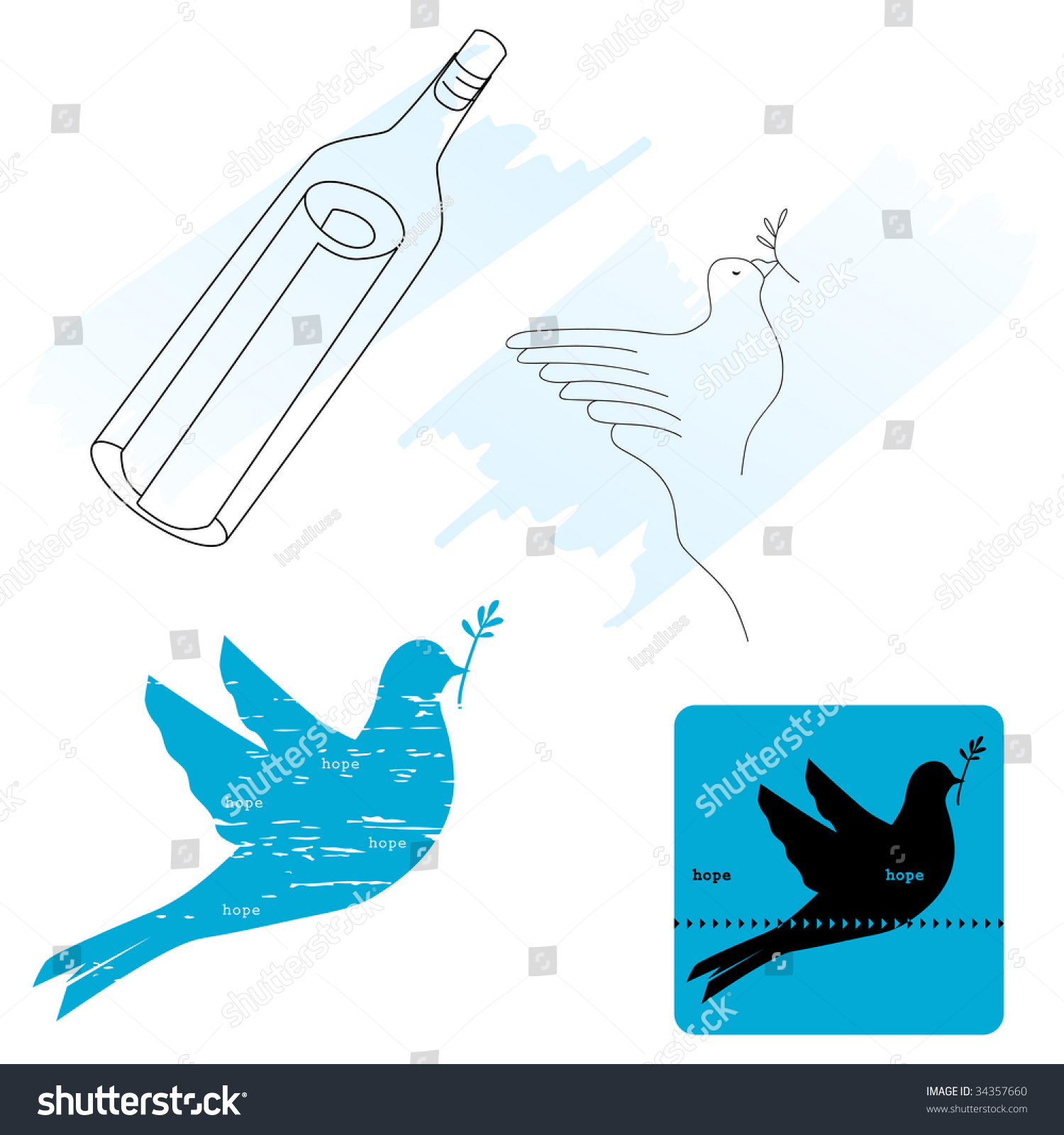 Hope Icon Set Stock Vector (Royalty Free) 34357660