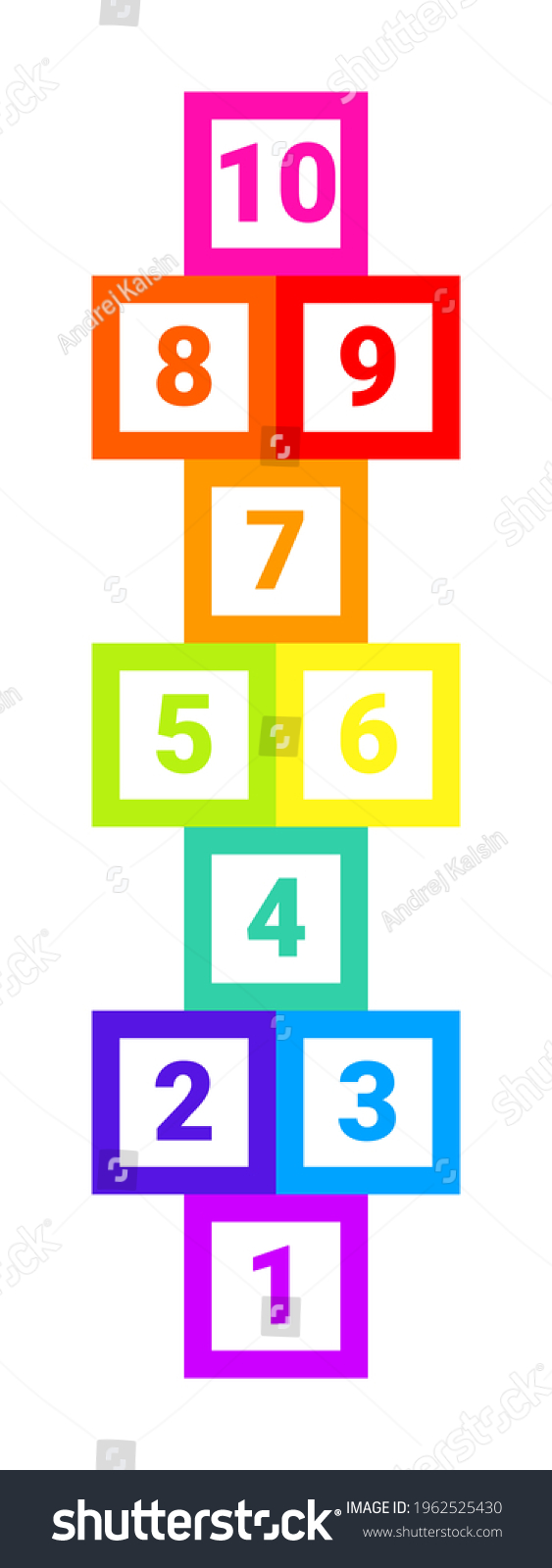 Hopscotch Childrens Game Classes Colored Numbers Stock Vector (Royalty ...