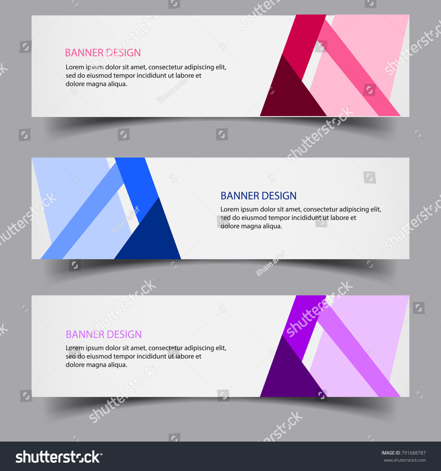 Horizontal Banner Background Modern Template Design Stock Vector ...