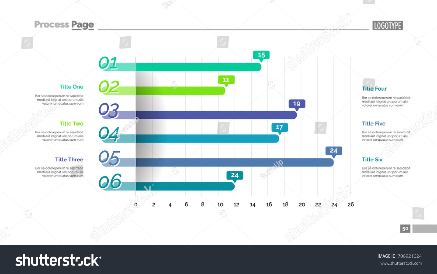 Horizontal Bars Slide Template Stock Vector (Royalty Free) 706921624