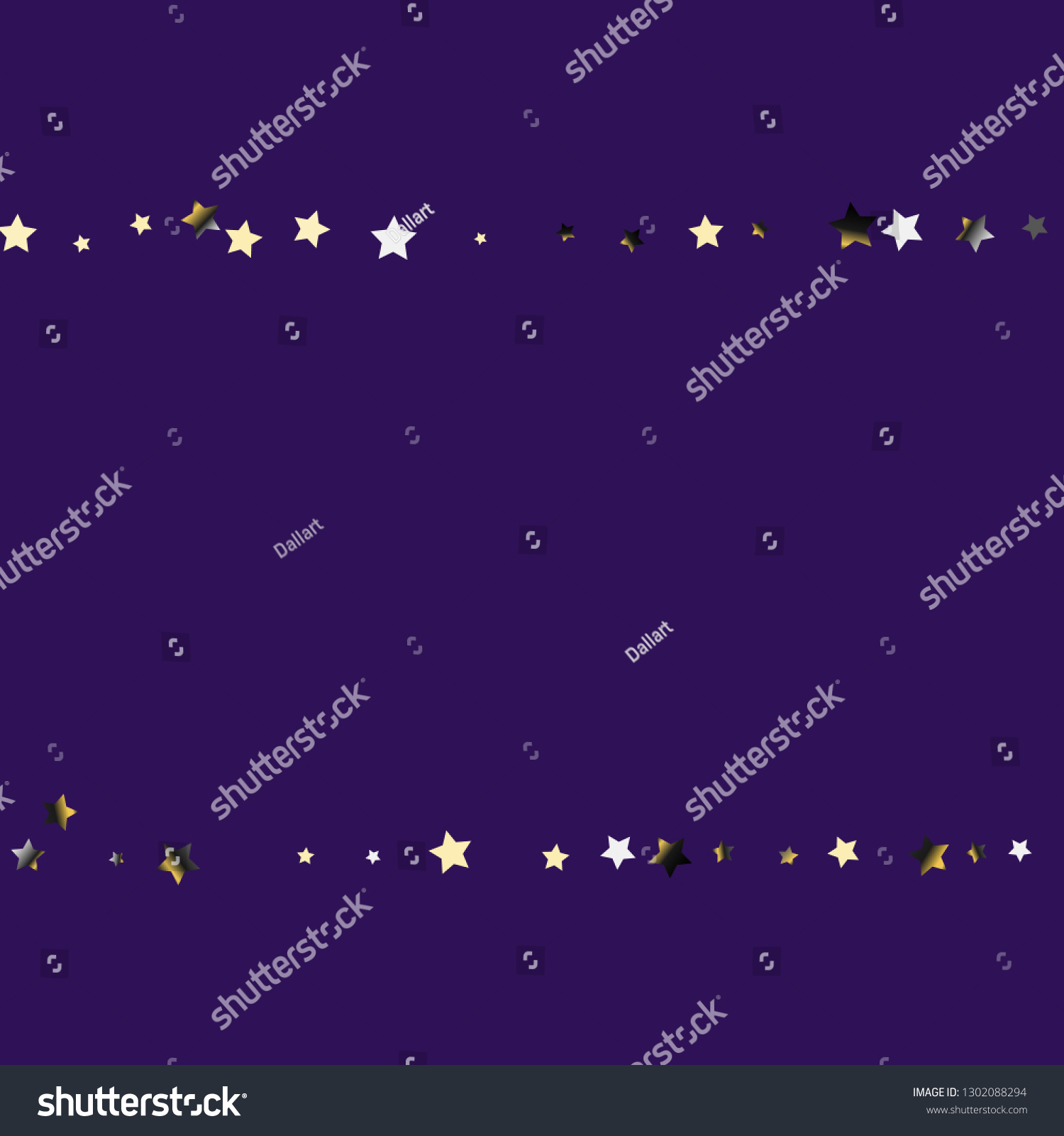 Horizontal Border Confetti Stars Isolated Gradient Stock Vector ...