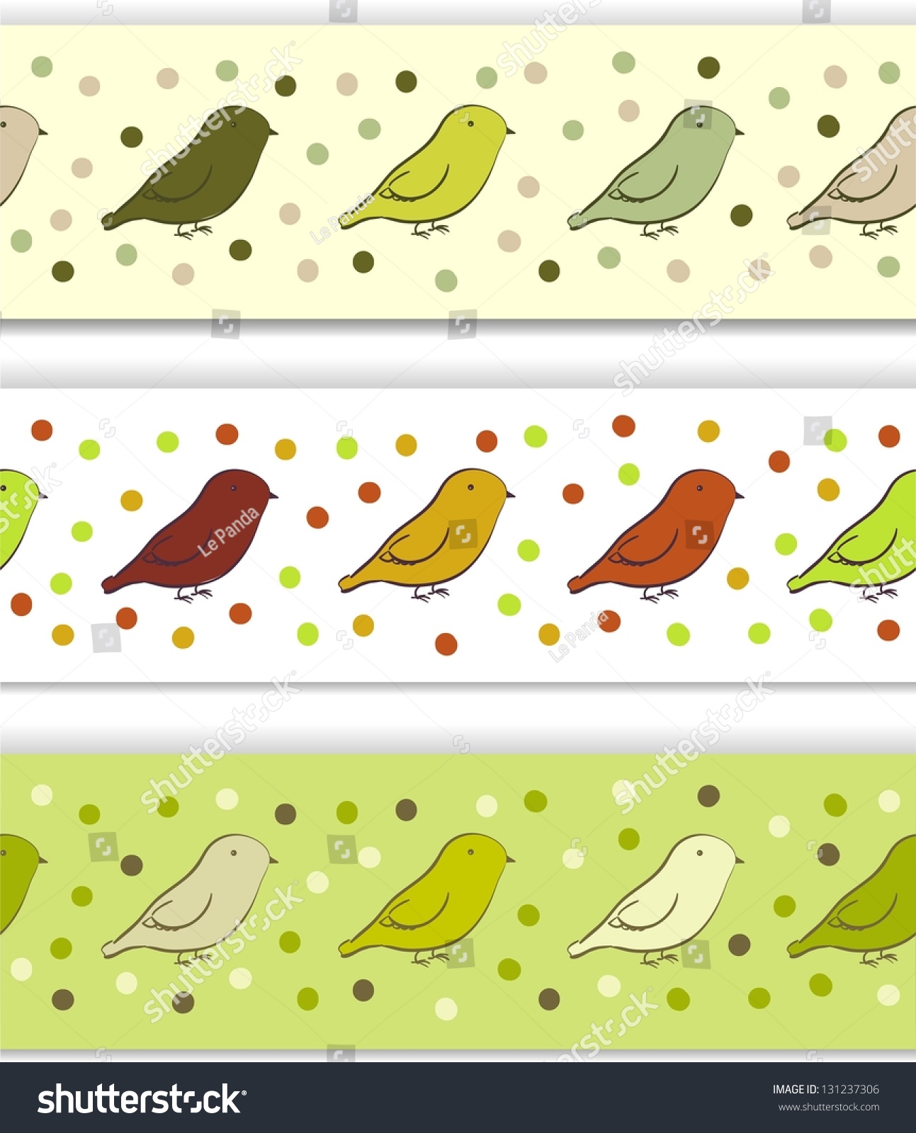 Horizontal Border Birds Stock Vector (Royalty Free) 131237306