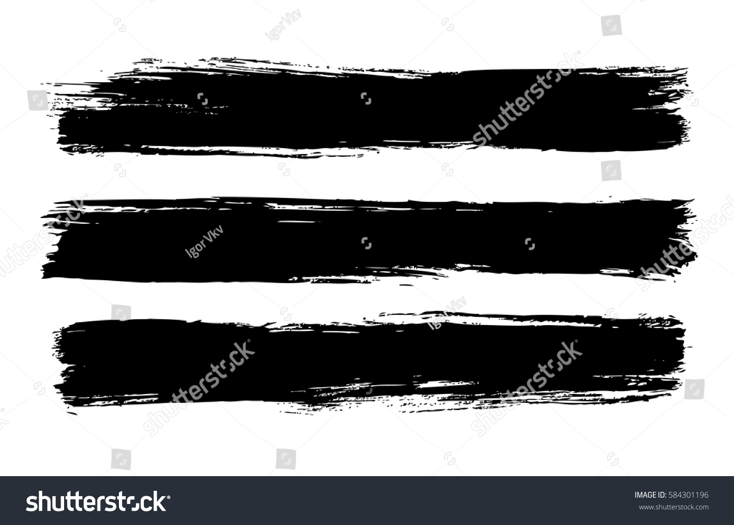 Horizontal Brush Stroke Stripes Stock Vector (Royalty Free) 584301196 ...