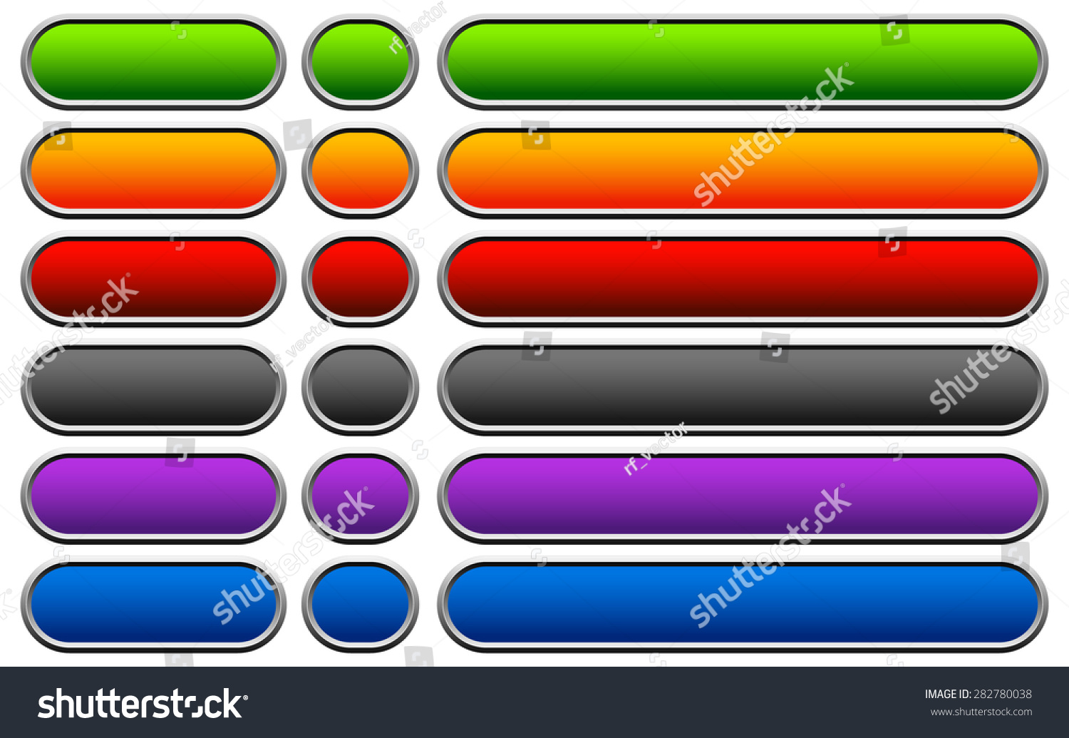 Horizontal Buttons Blank Space Rounded Colorful Stock Vector (Royalty ...