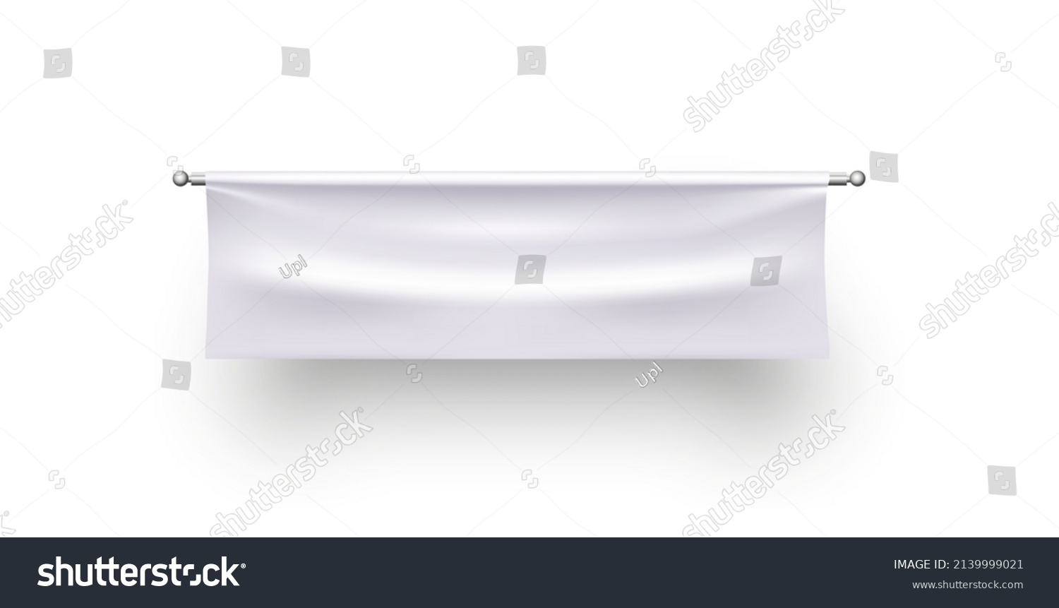 Horizontal Canvas Banner Shadow Realistic White Stock Vector (Royalty ...