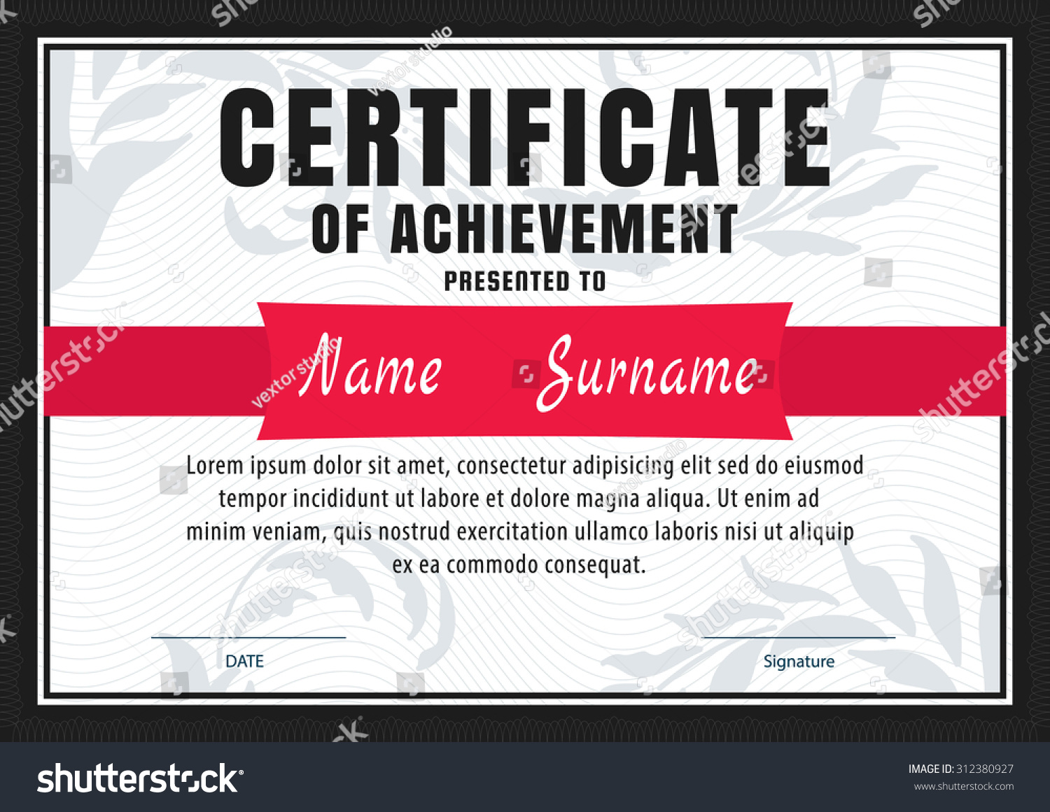 Horizontal Certificate Templatediplomaletter Size Vector 스톡 벡터(로열티 프리 ...