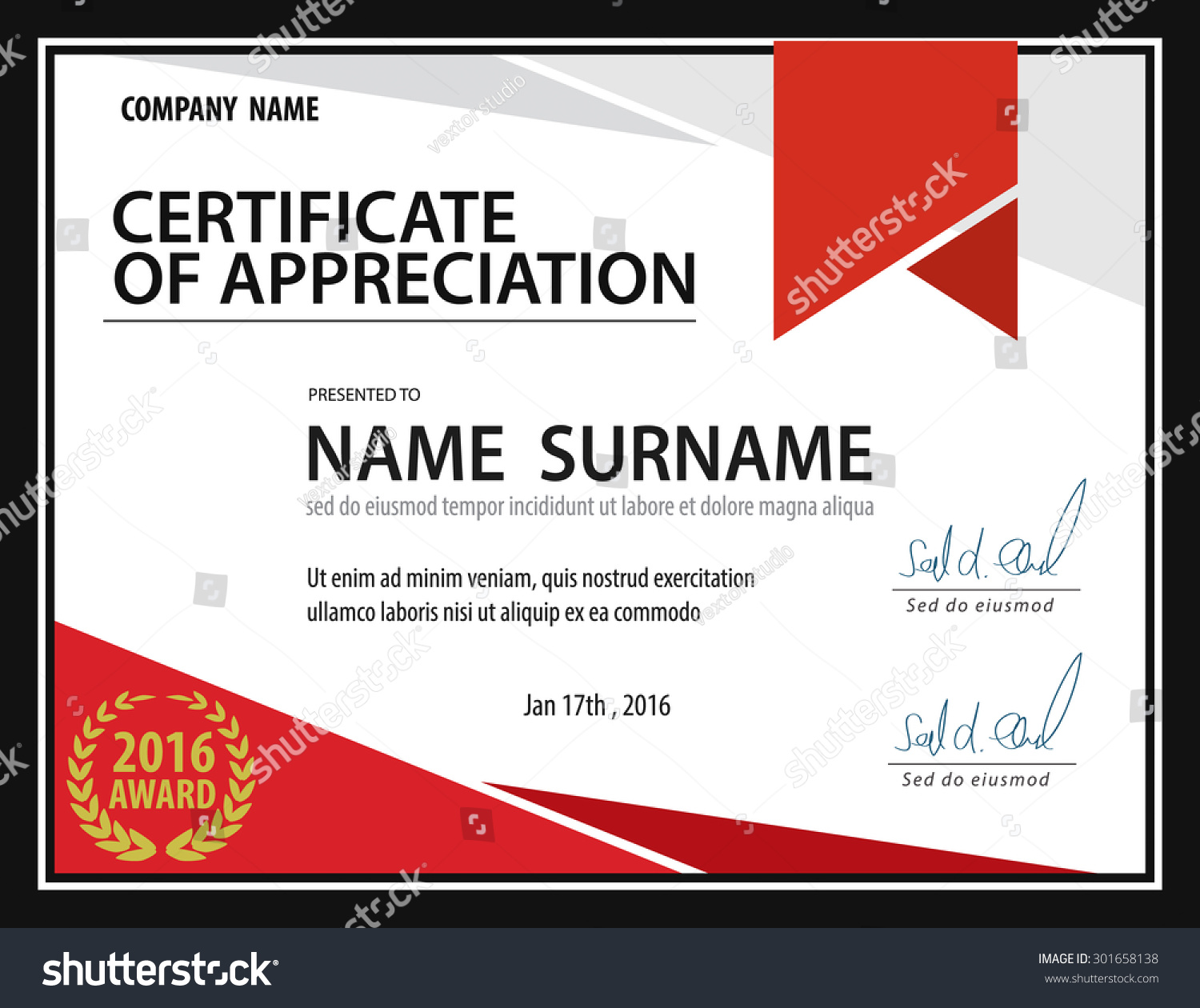 Horizontal Certificate Template Diploma Vector Stock Vector (Royalty ...