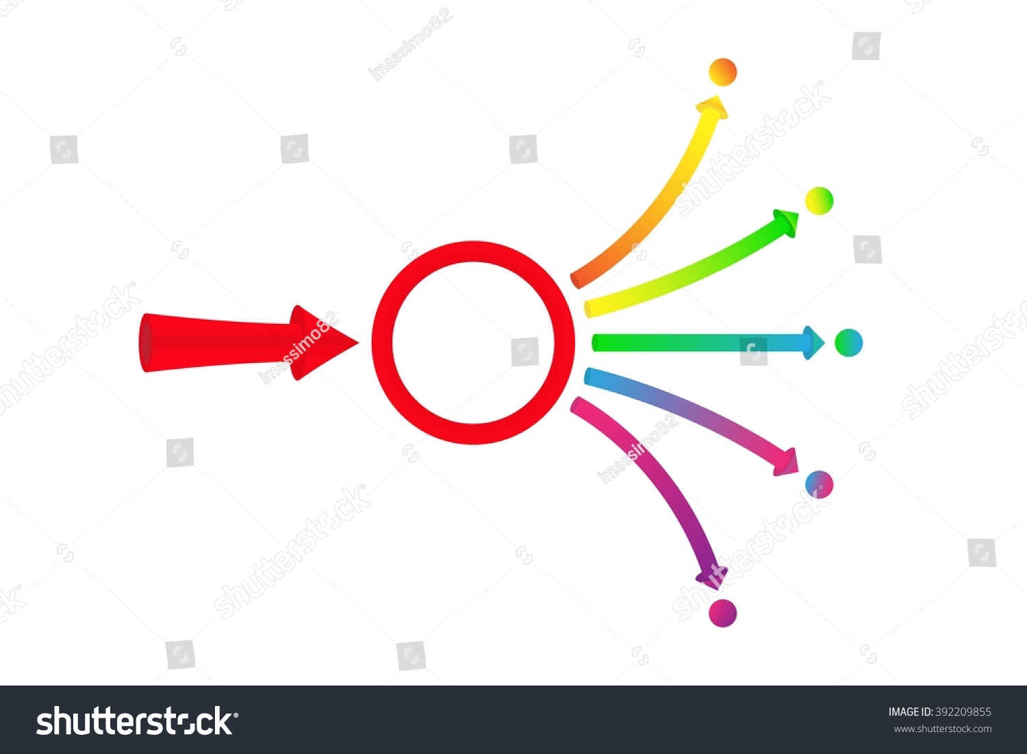 Horizontal Diverging Arrows On White Background Stock Vector (Royalty ...