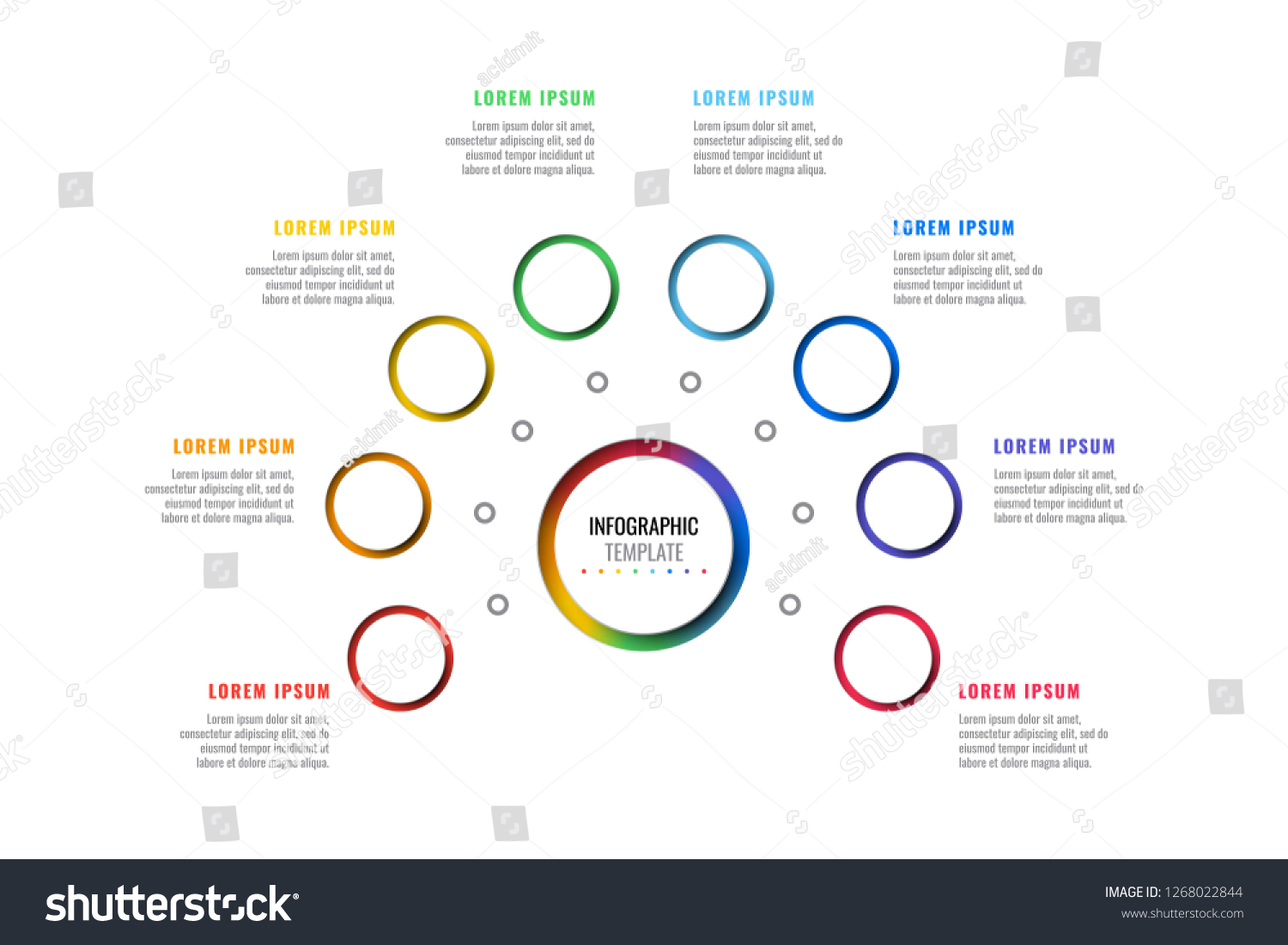 Horizontal Eight Steps Design Layout Infographic Stock Vector (Royalty ...
