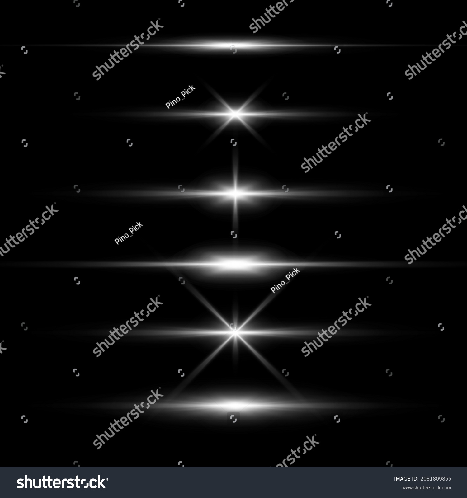 Horizontal Flash Light Element On Black Stock Vector (Royalty Free ...