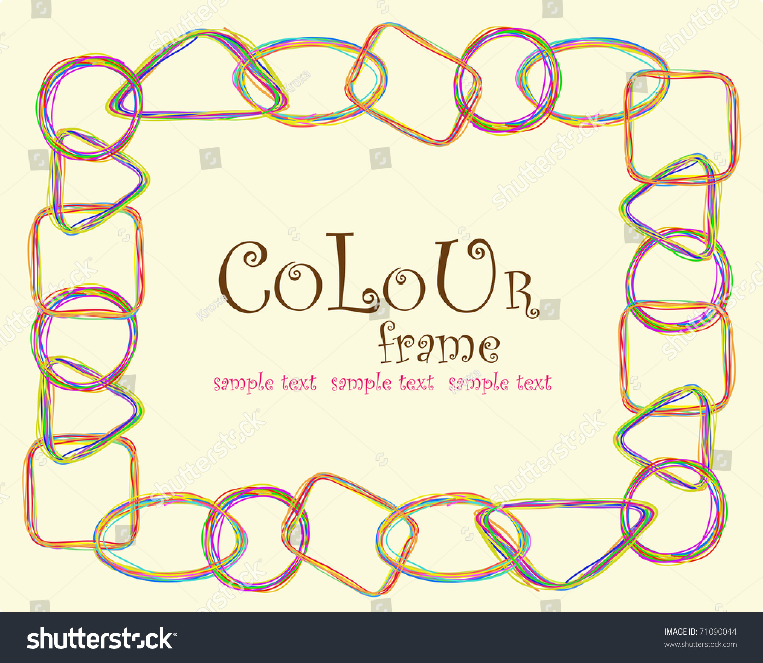 Horizontal Funny Frame Colour Lines Vector Stock Vector (Royalty Free ...