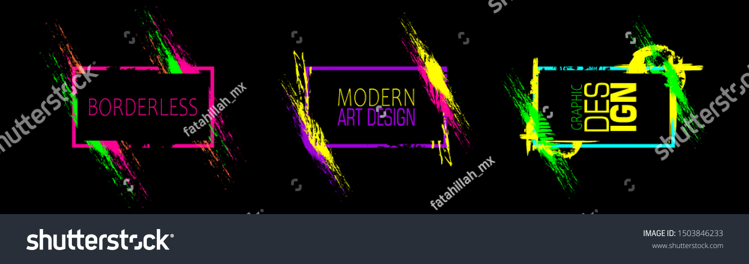 Horizontal Ink Brushes Abstract Vector Frame Stock Vector (Royalty Free ...