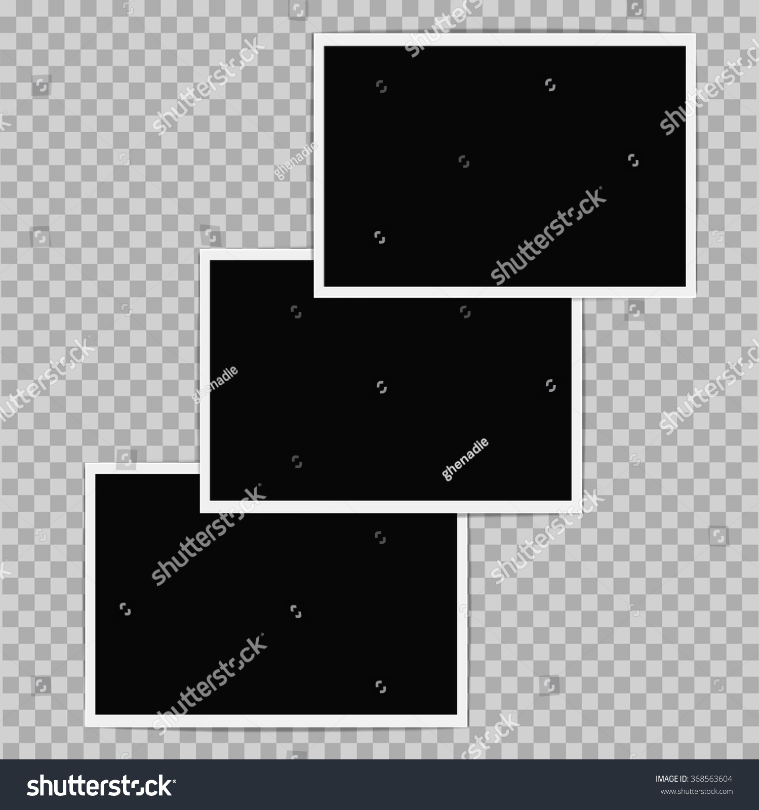 Horizontal Photo Frames Composition On Transparent Stock Vector ...