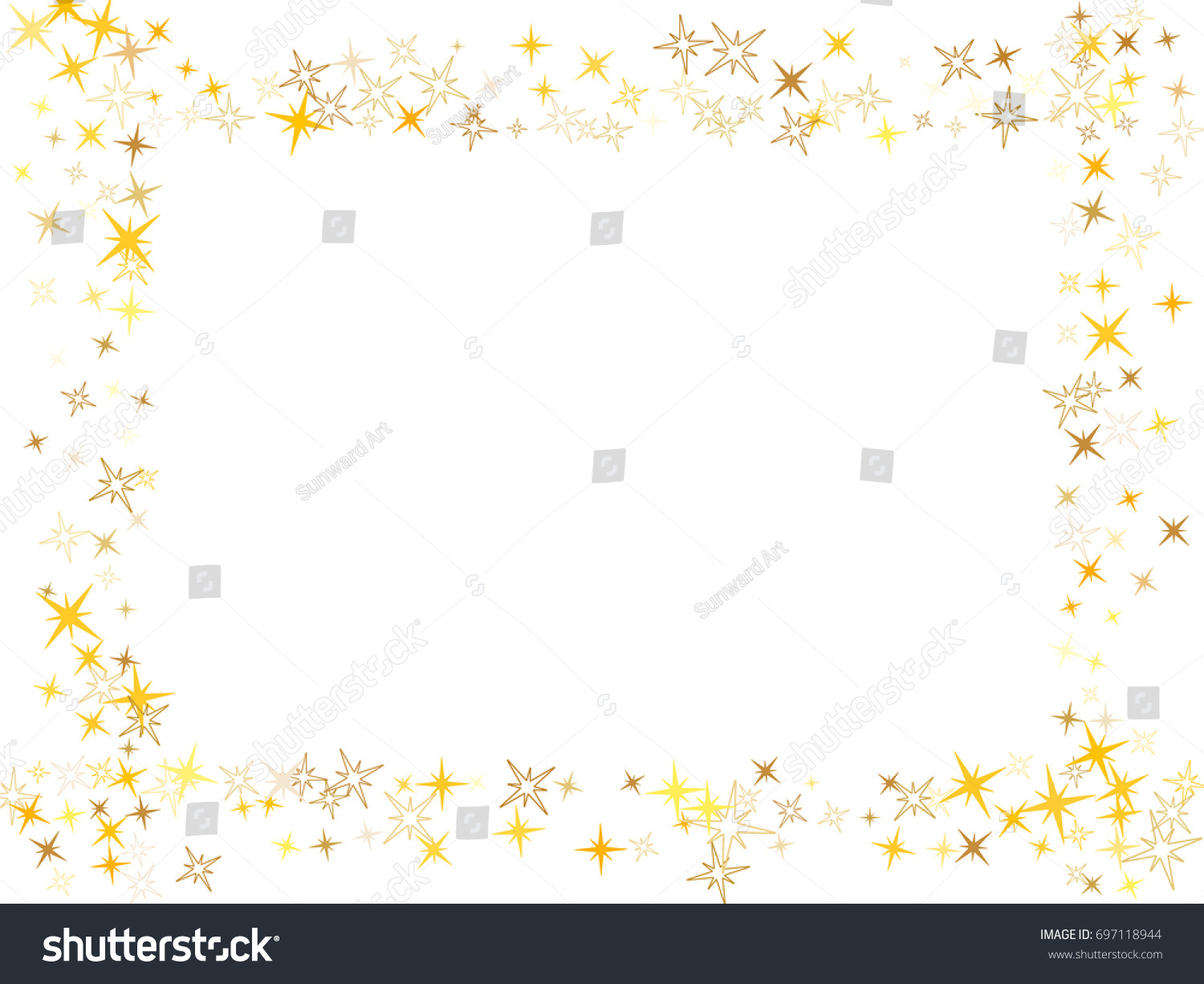 Horizontal Rectangular Shining Sparkles Frame Border Stock Vector ...