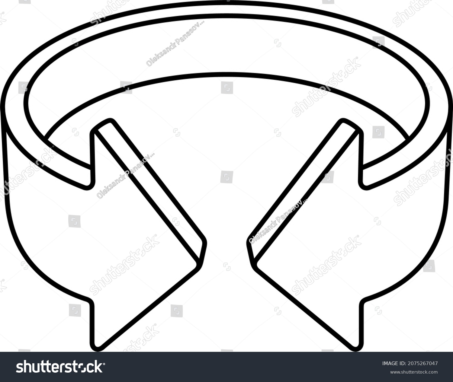 Horizontal Rotation Vector Outline Icon Stock Vector (Royalty Free ...