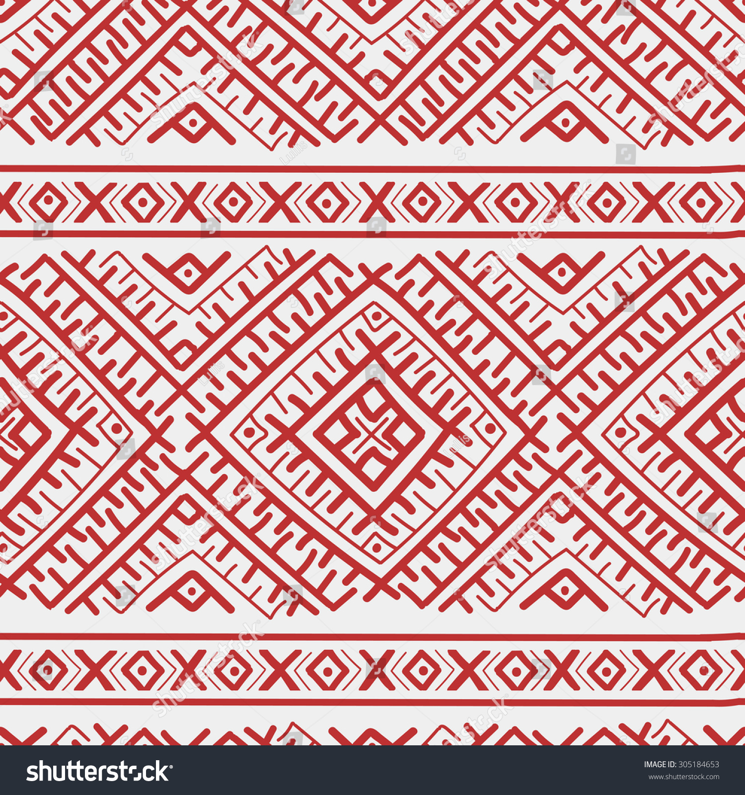 Horizontal Russian Traditional Seamless Pattern Stock Vector 305184653 ...