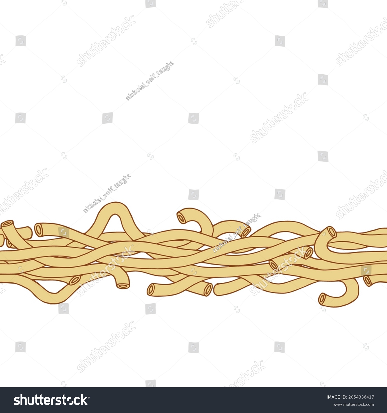 Horizontal Seamless Spaghetti Pattern Frame Border Stock Vector ...