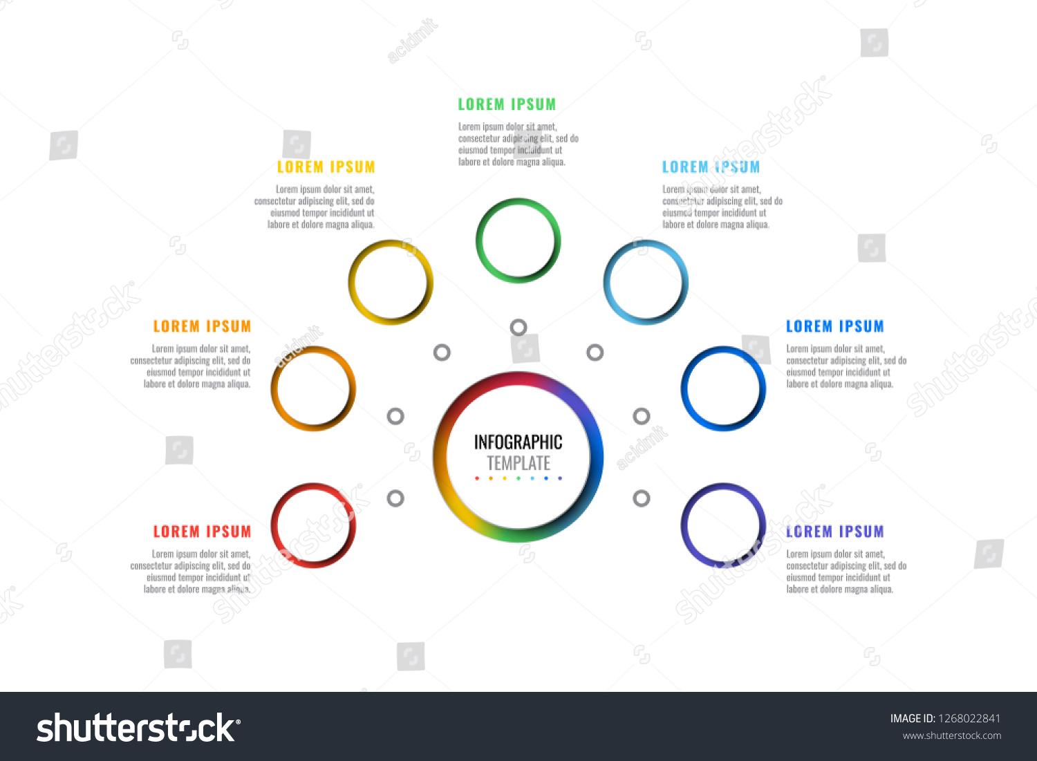 Horizontal Seven Steps Design Layout Infographic Stock Vector (Royalty ...