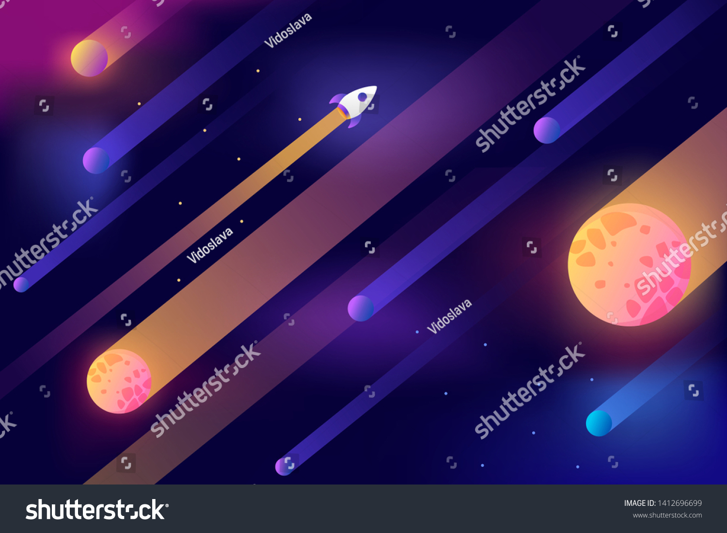 Horizontal Space Background Abstract Shape Planets: เวกเตอร์สต็อก (ปลอด ...