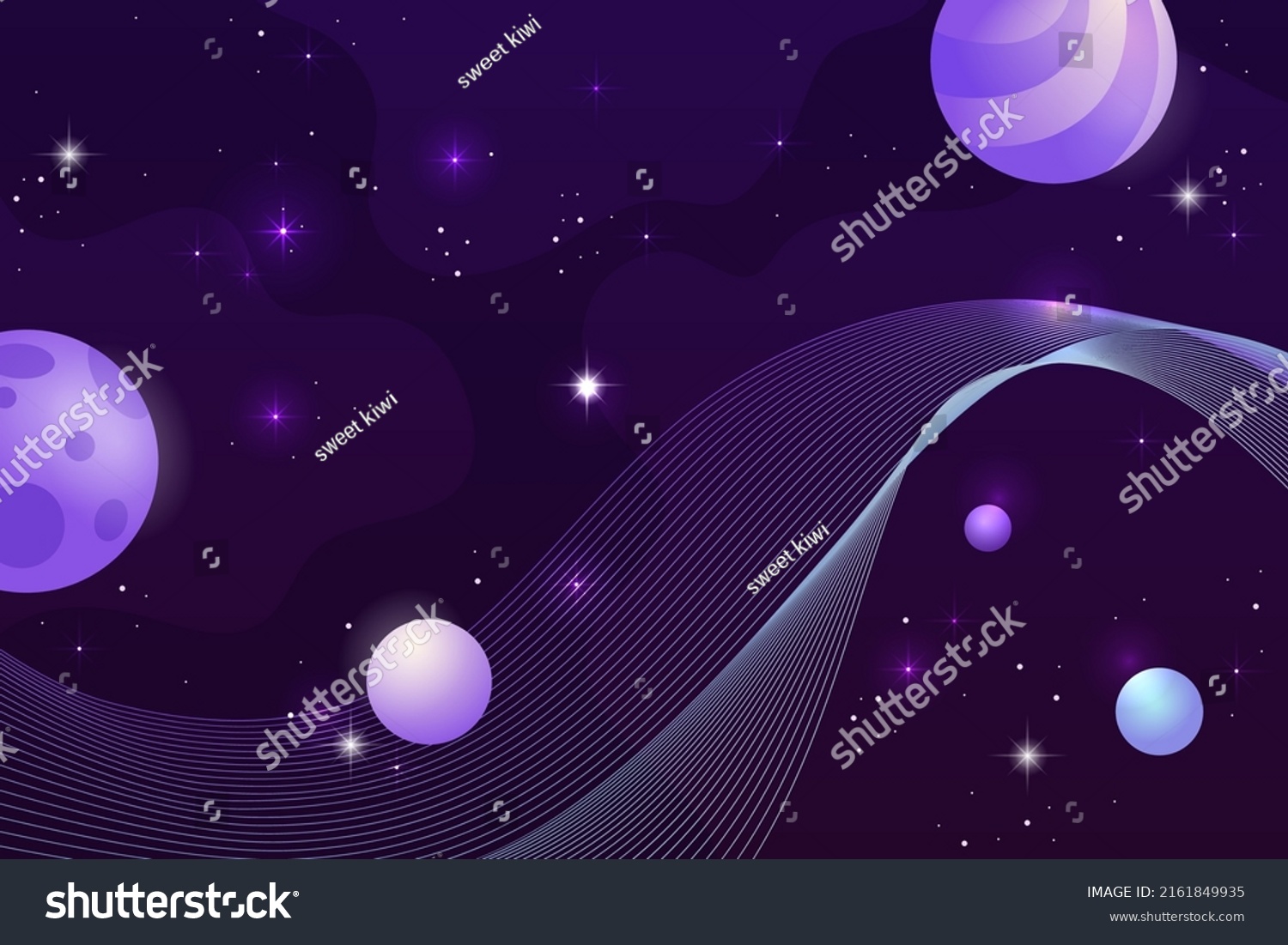 Horizontal Space Background Abstract Shape Planets Stock Vector ...