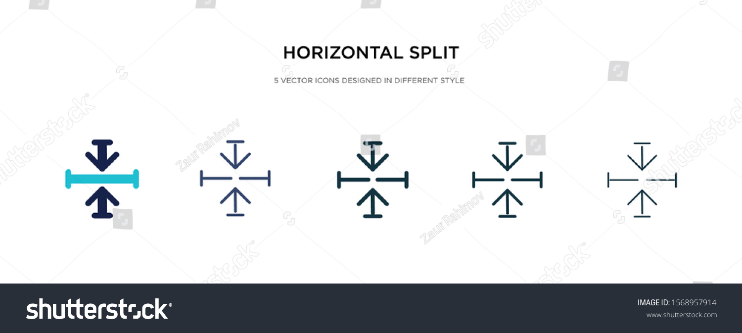 Horizontal Split Icon Different Style Vector Stock Vector (Royalty Free ...