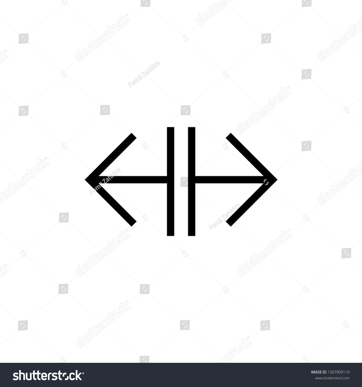 Horizontal Split Sign Left Right Arrow: vector de stock (libre de ...