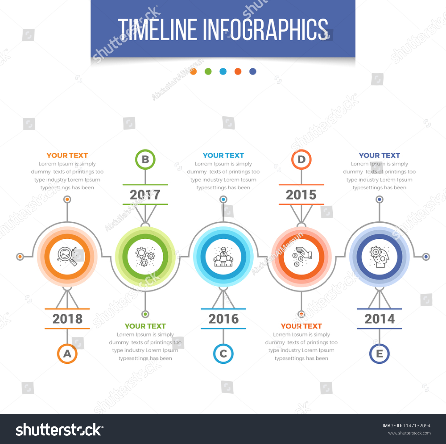 Horizontal Timeline Infographics Stock Vector (Royalty Free) 1147132094 ...