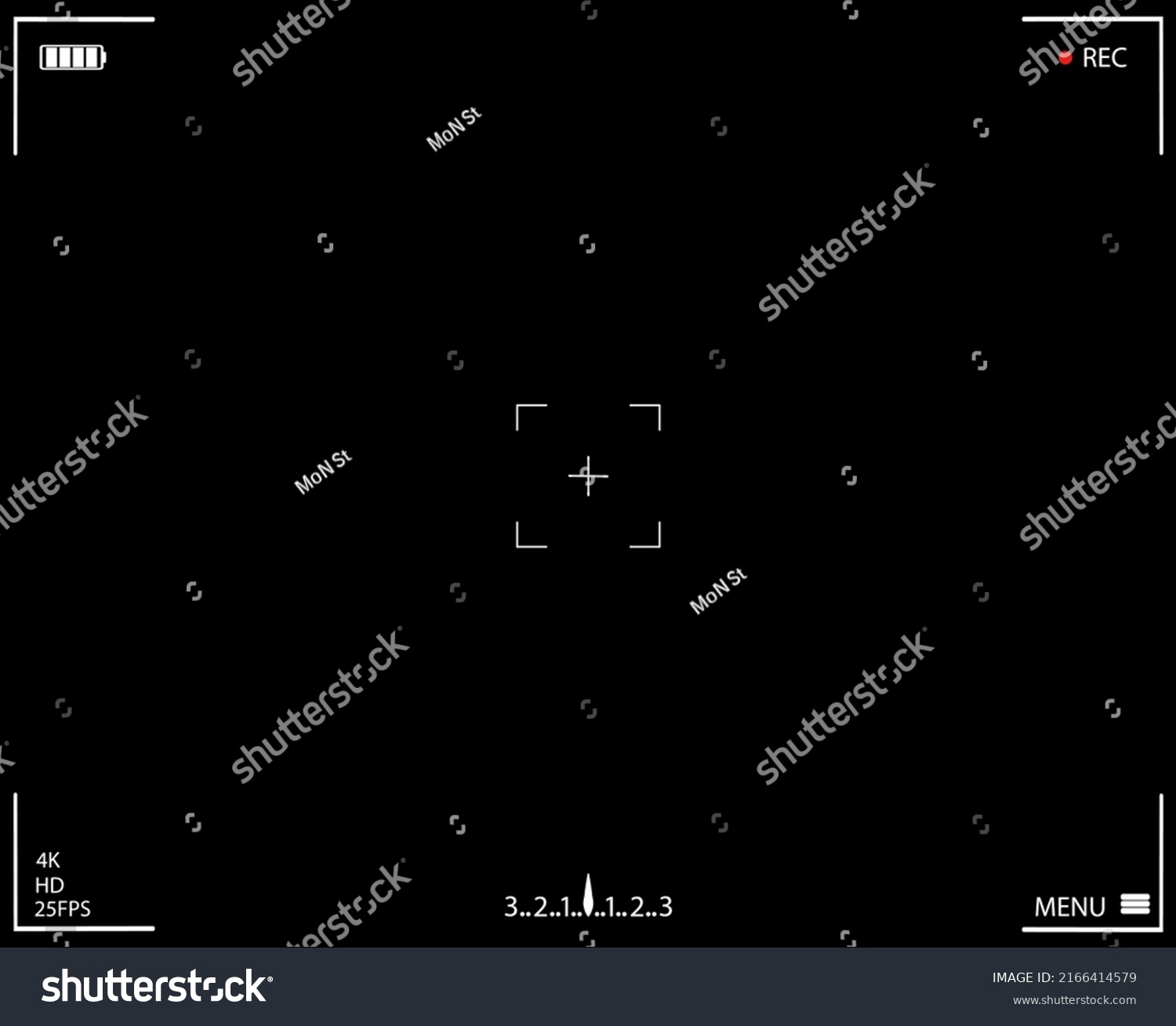 Horizontal Viewfinder Camera Template Video Screen Stock Vector ...