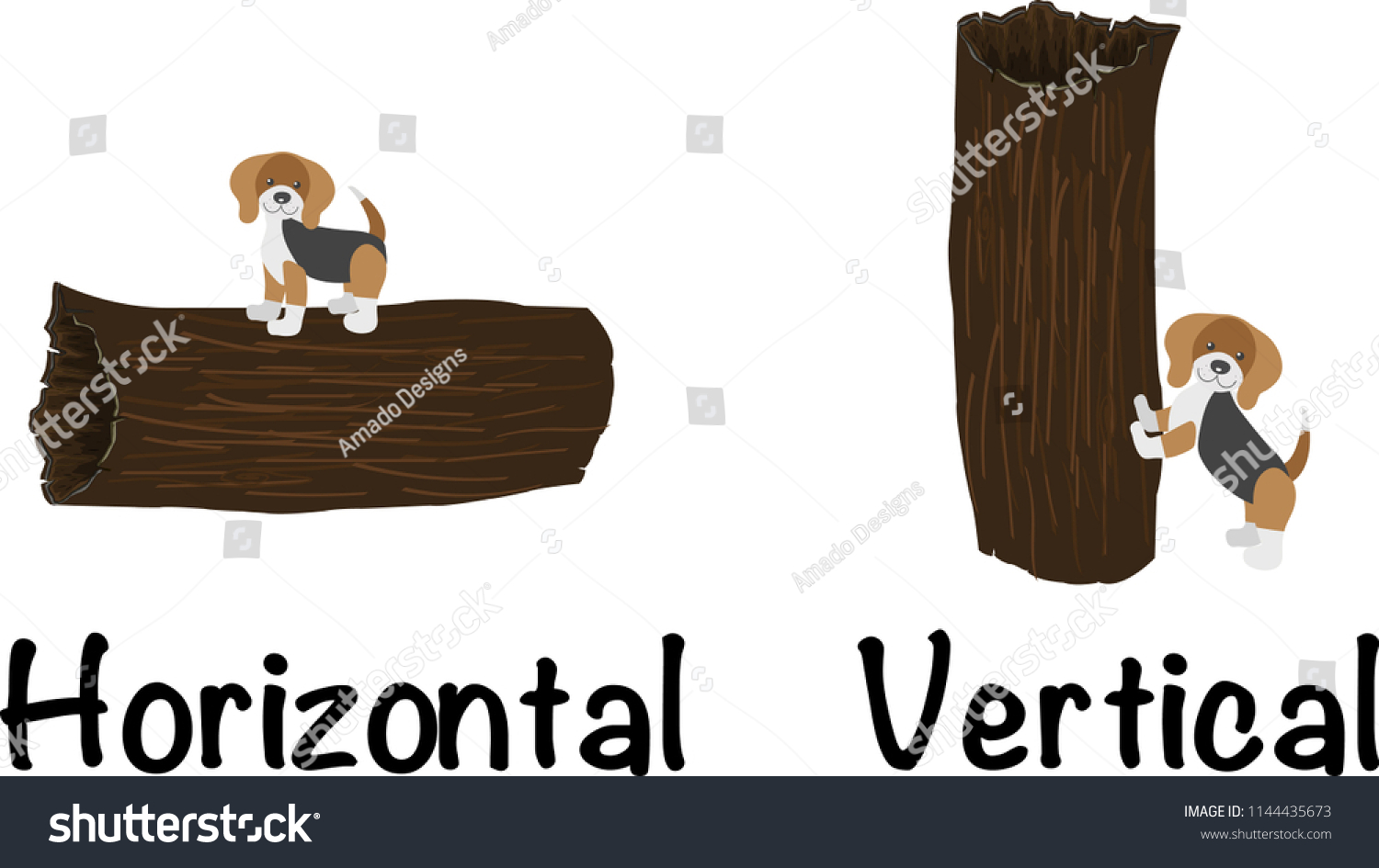 Horizontal Vs Vertical: vector de stock (libre de regalías) 1144435673 ...